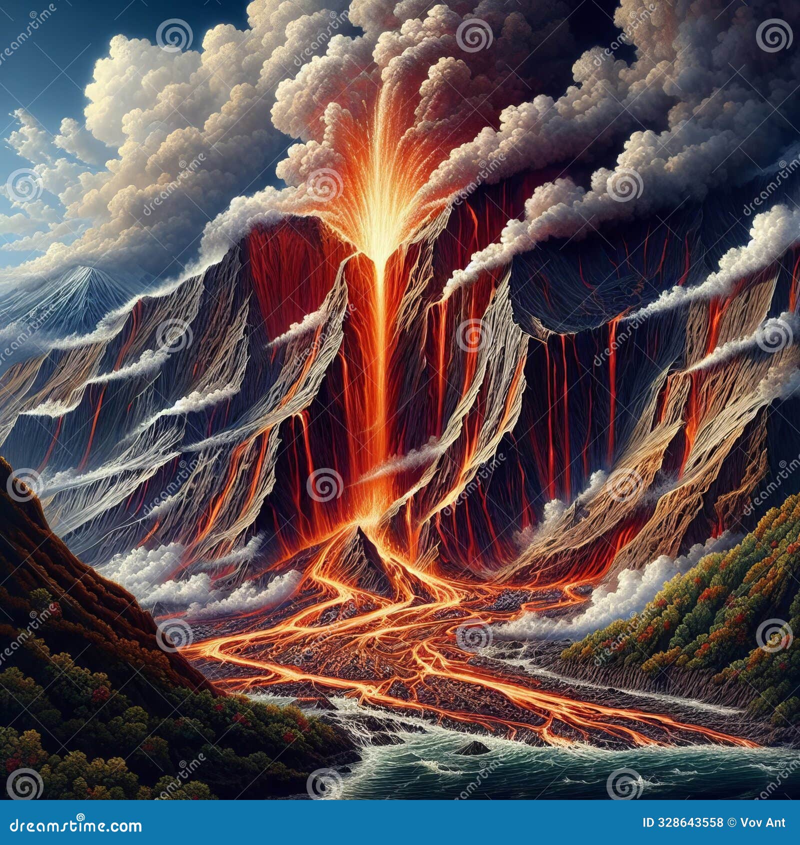 Lateral Eruption a Type of Volcanic Eruption Characterize Stock Photo ...