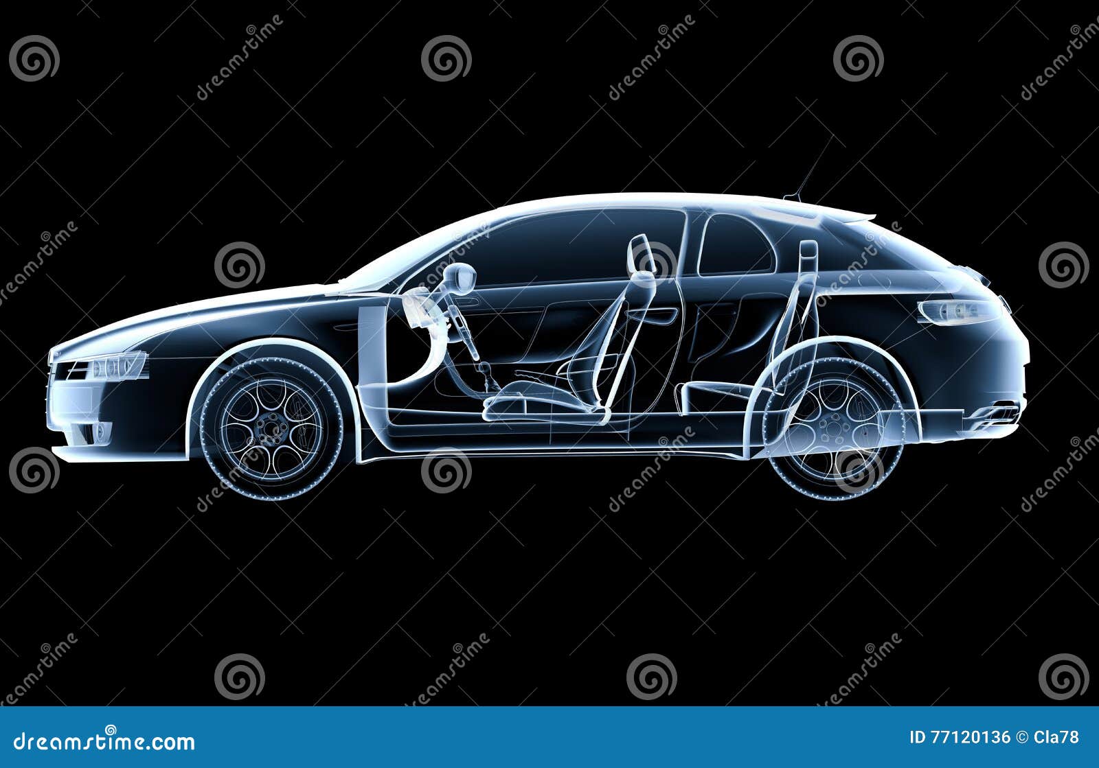 Lateral x-ray car stock illustration. Illustration of vehicle - 77120136