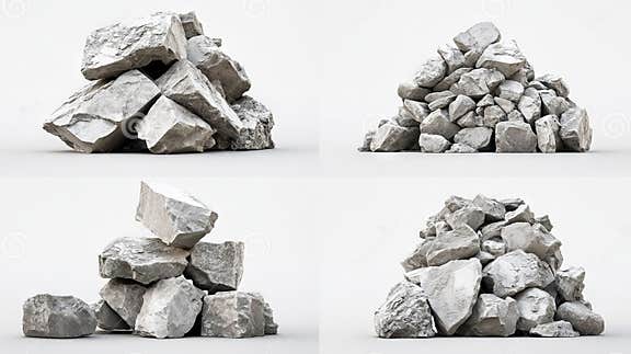 A Lateral View of Cement Blocks and Construction Waste Displayed on a ...