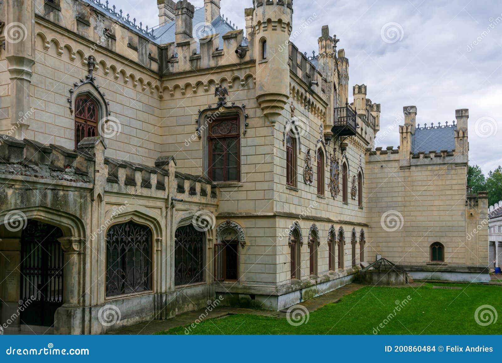 The Lateral Walls of Sturdza Castle, Miclauseni, Romania Stock Photo ...