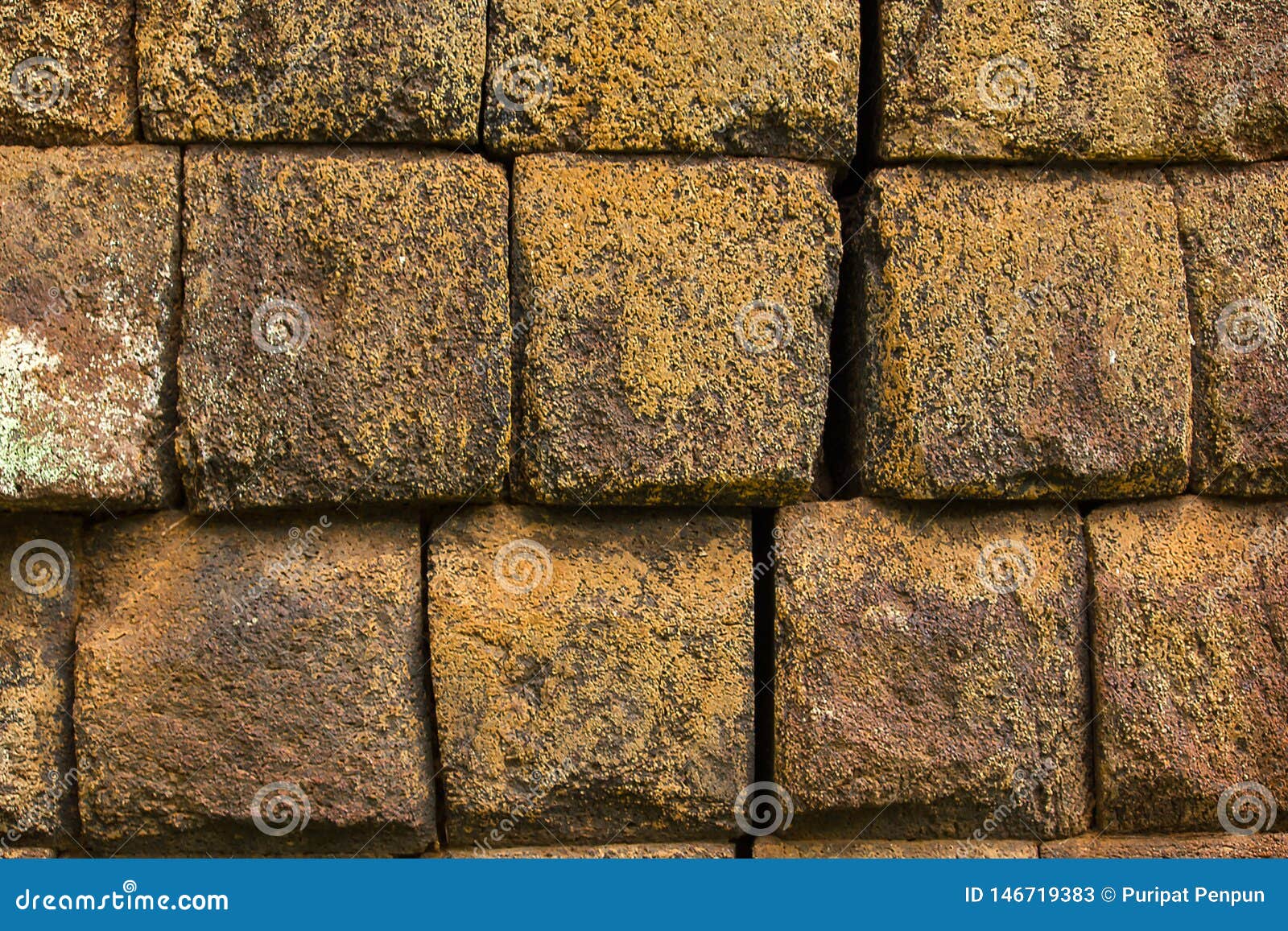 Laterite Bricks in the Old Castle of Cambodia Stock Image - Image of ...