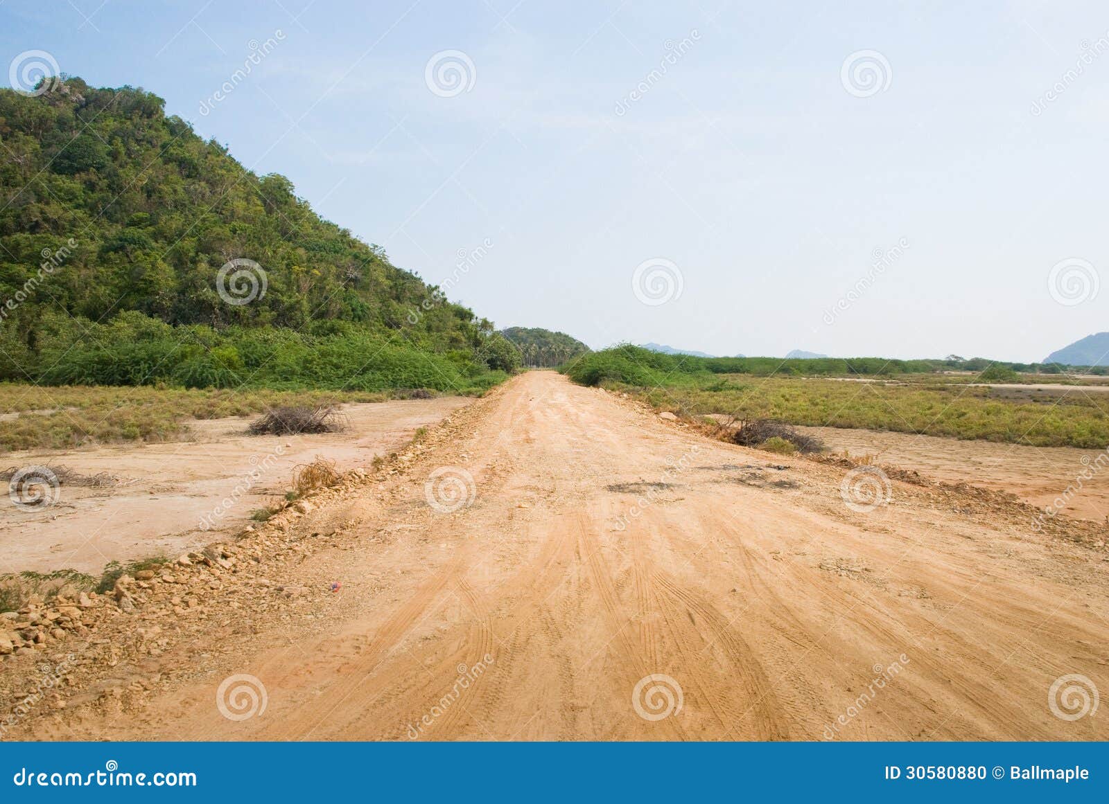 Laterite Road Lead in To Mountain Stock Photo - Image of cloud, field ...