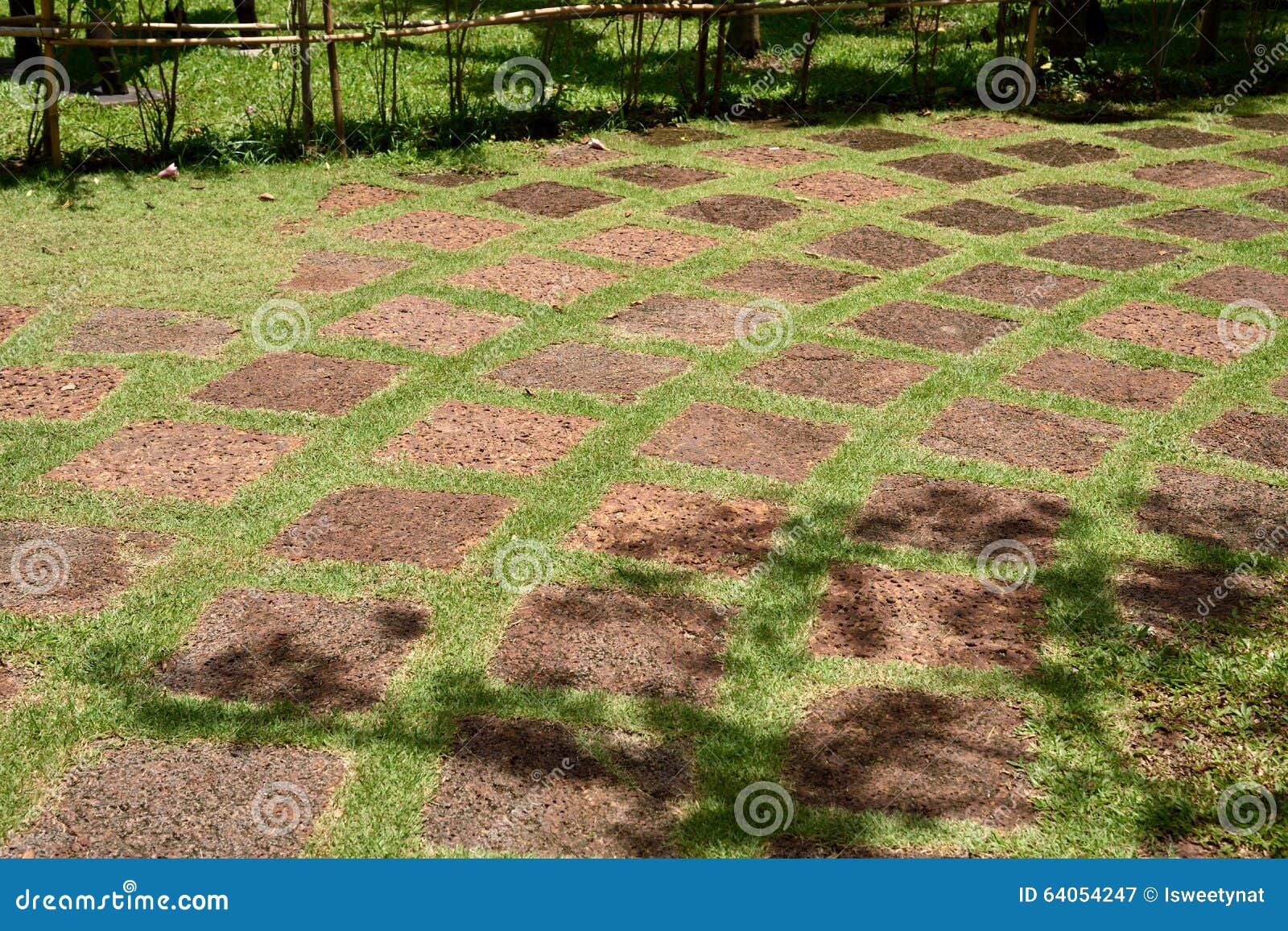 Laterite Stone Path on Green Grass Stock Image - Image of path, idea ...