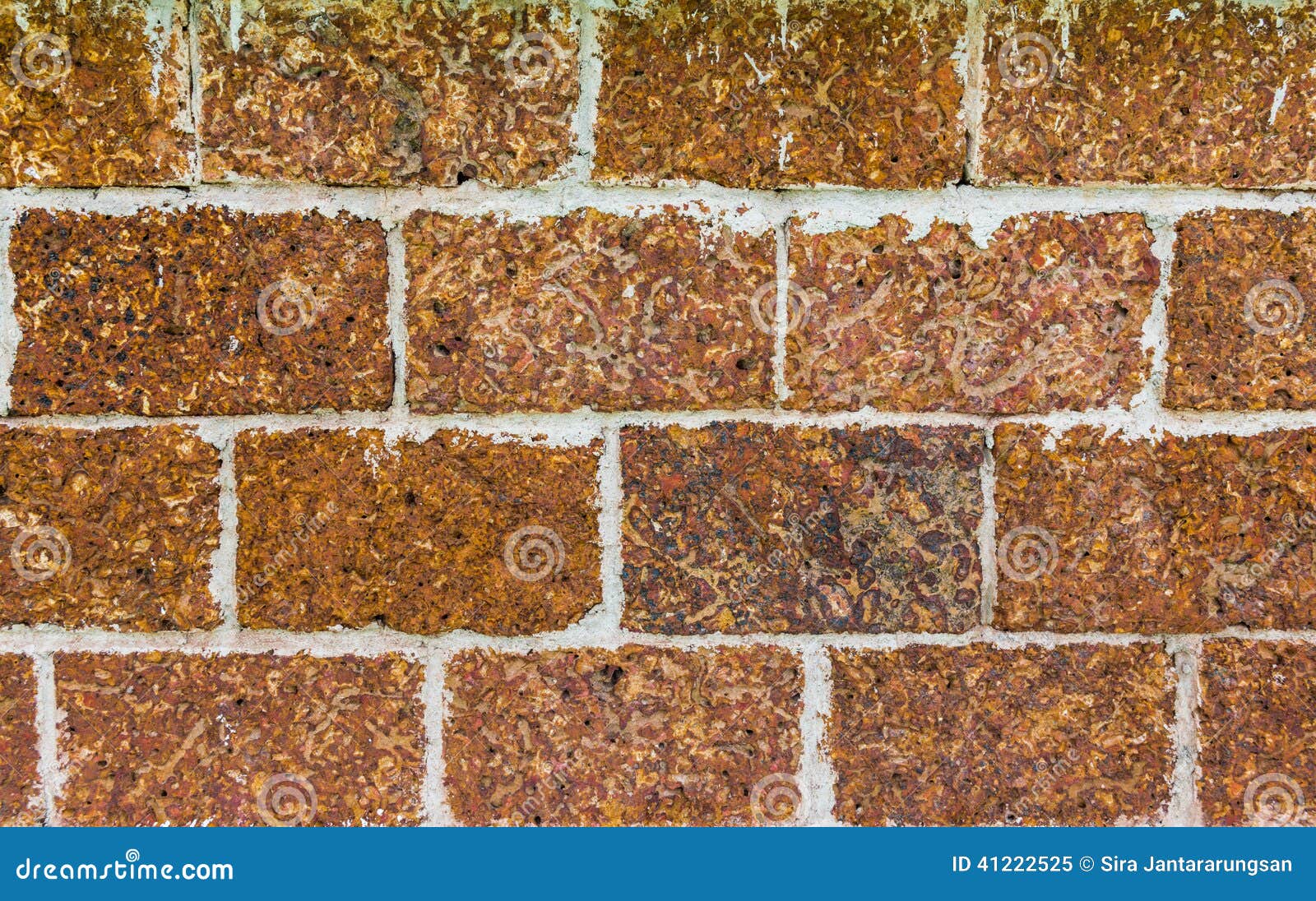 Laterite Stone Wall Surface with Cement Stock Image - Image of ...