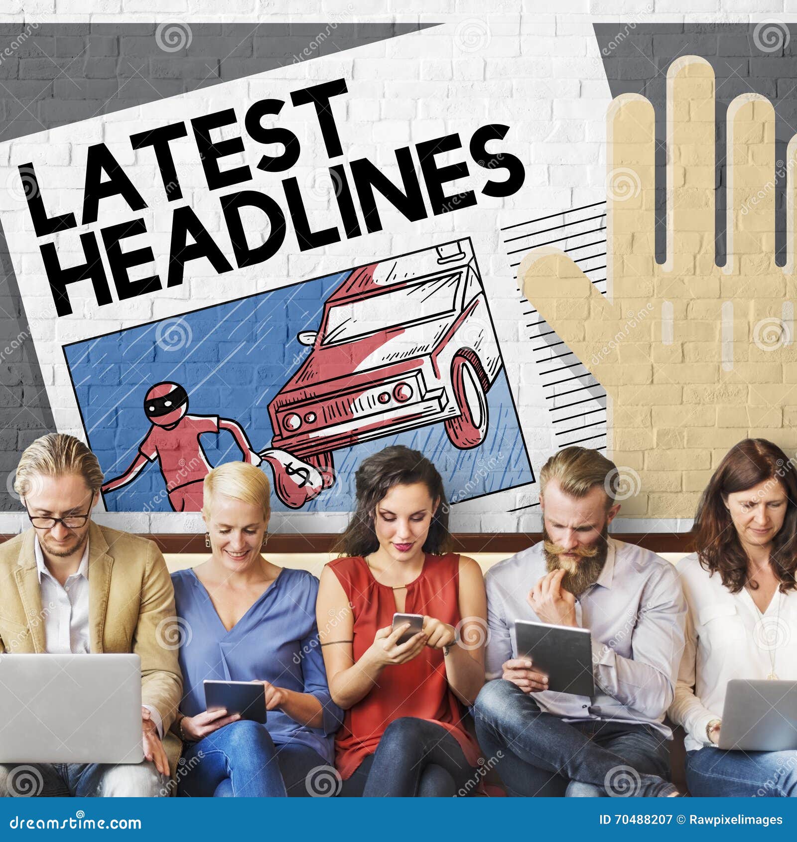 Latest Headlines Breaking Communication Inportant Concept Stock Image ...