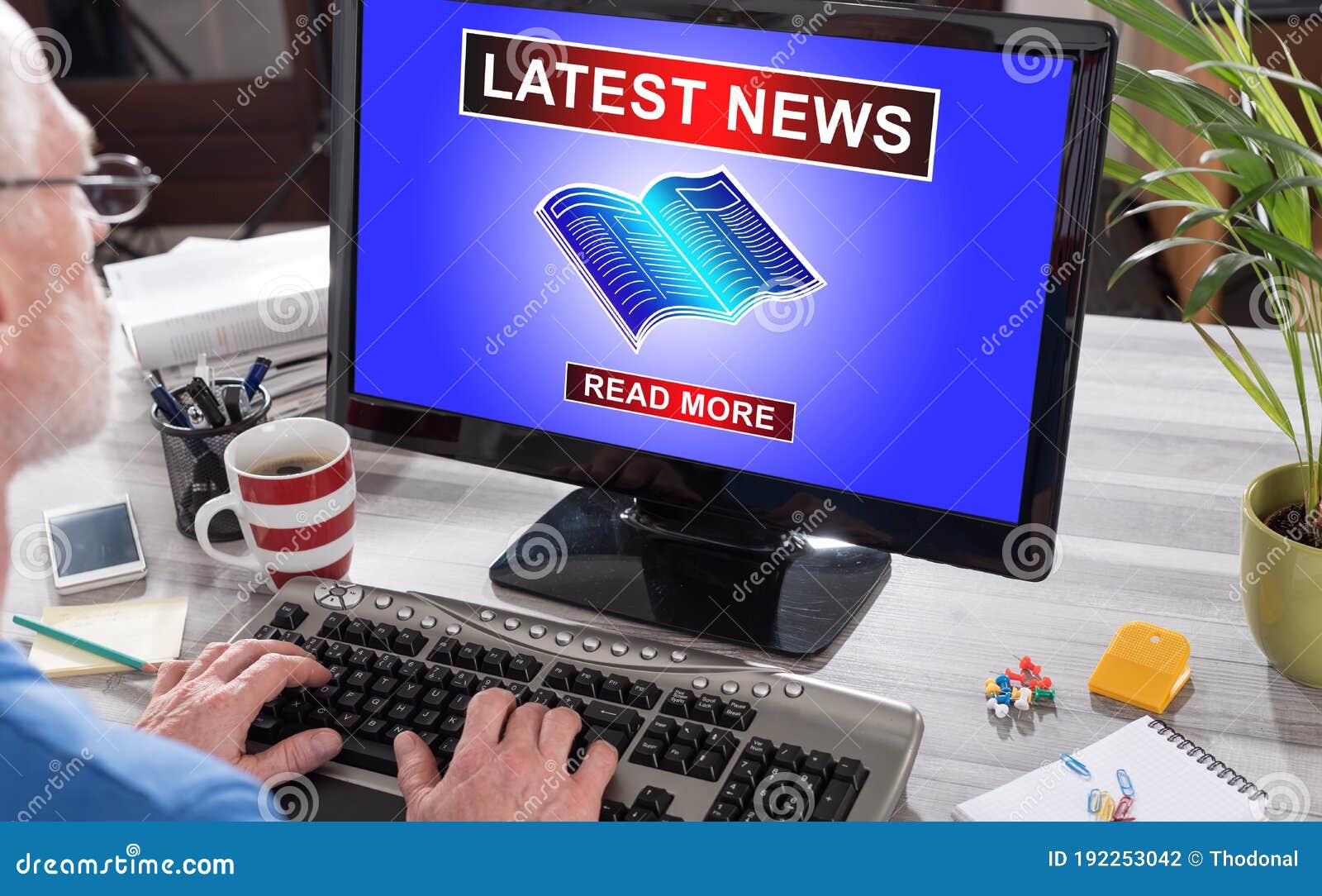 Latest News Concept on a Computer Stock Photo - Image of online ...