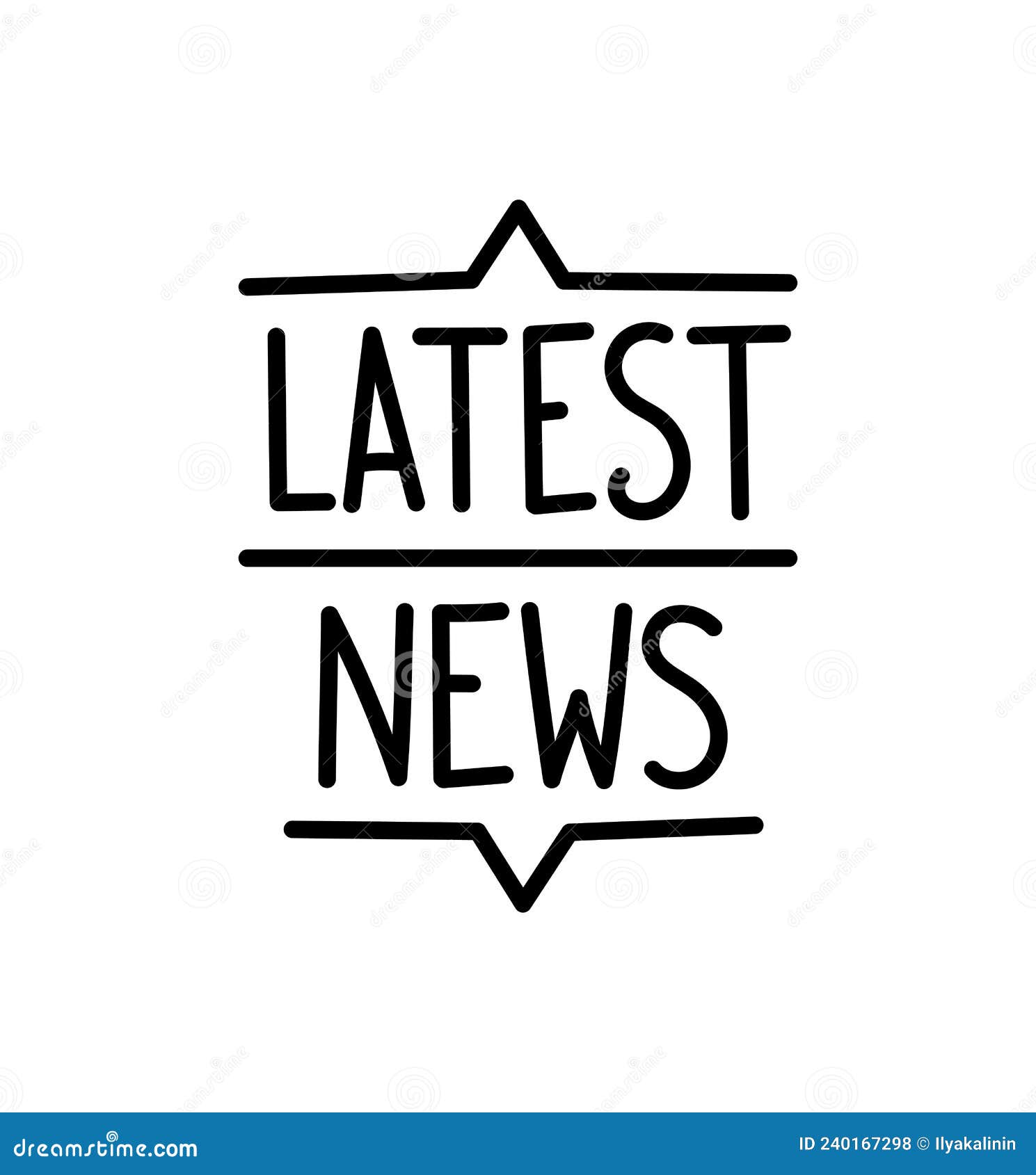 Latest News. Hand Lettering. Editable Stroke Size. Stock Vector ...