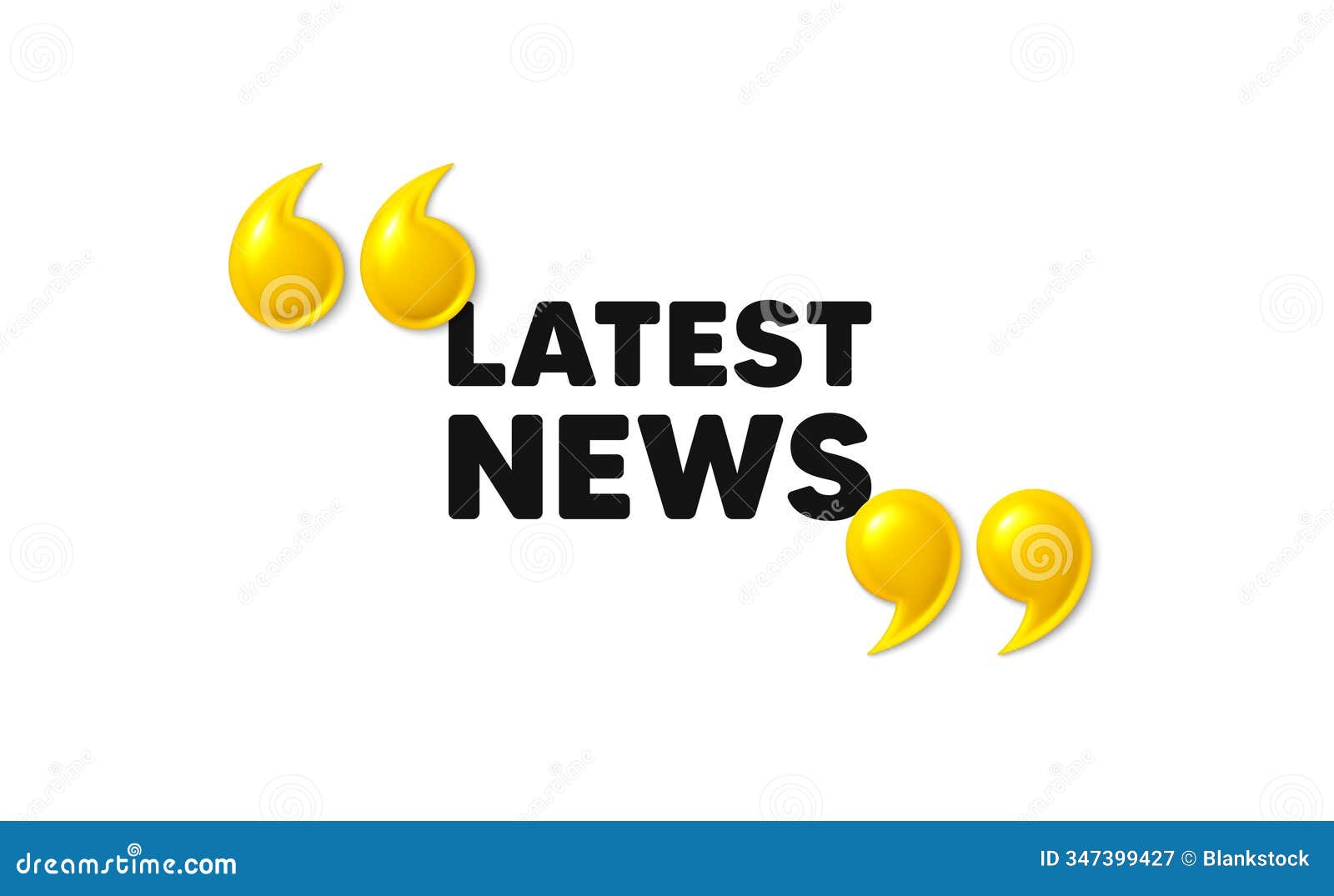 Latest News Symbol. Media Newspaper Sign. 3d Quotation Marks. Vector ...