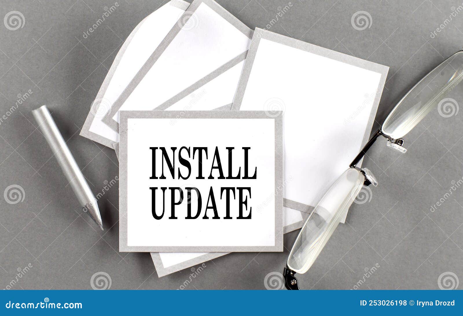 LATEST UPDATE Text Written on a Sticky with Pencil and Glasses Stock ...