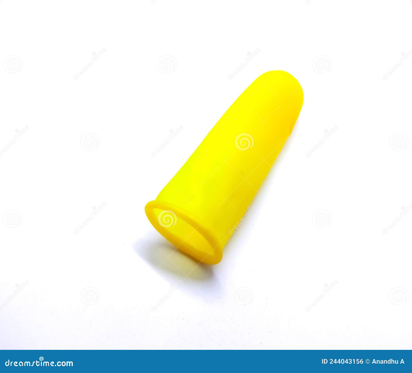 Latex Rubber Finger Caps with White Background. Stock Photo - Image of ...