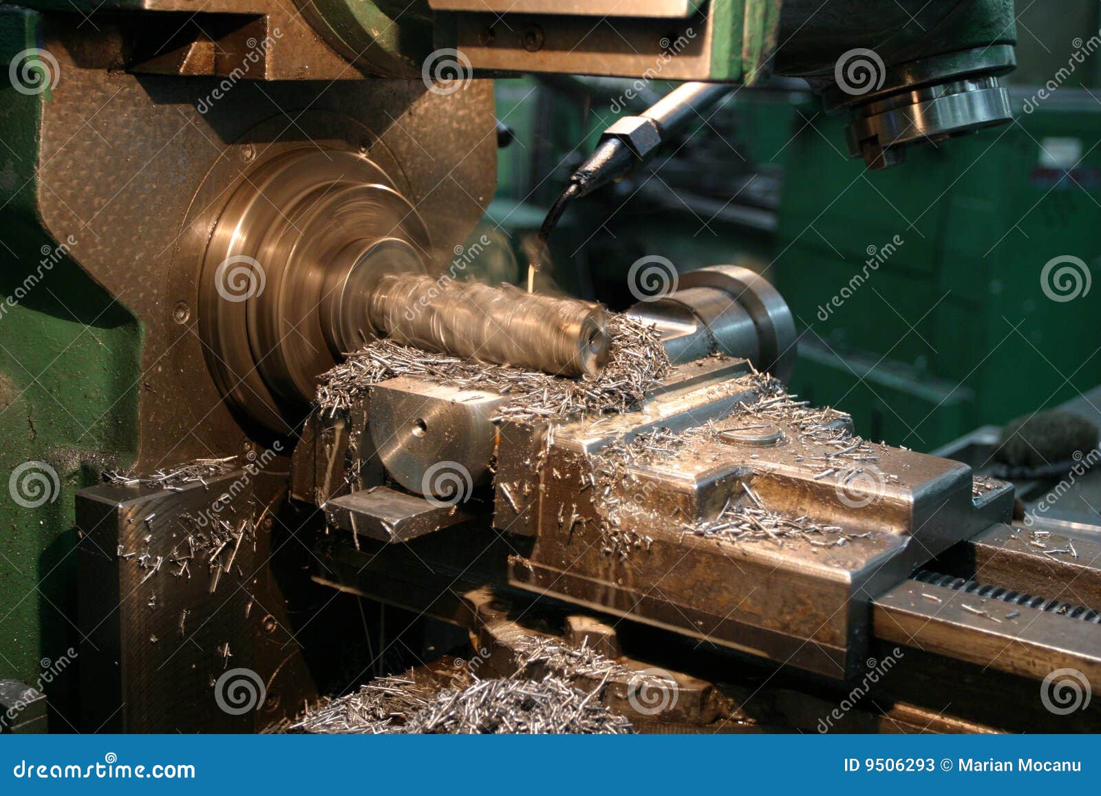 Lathe stock image. Image of fluid, metalwork, steel, waste - 9506293