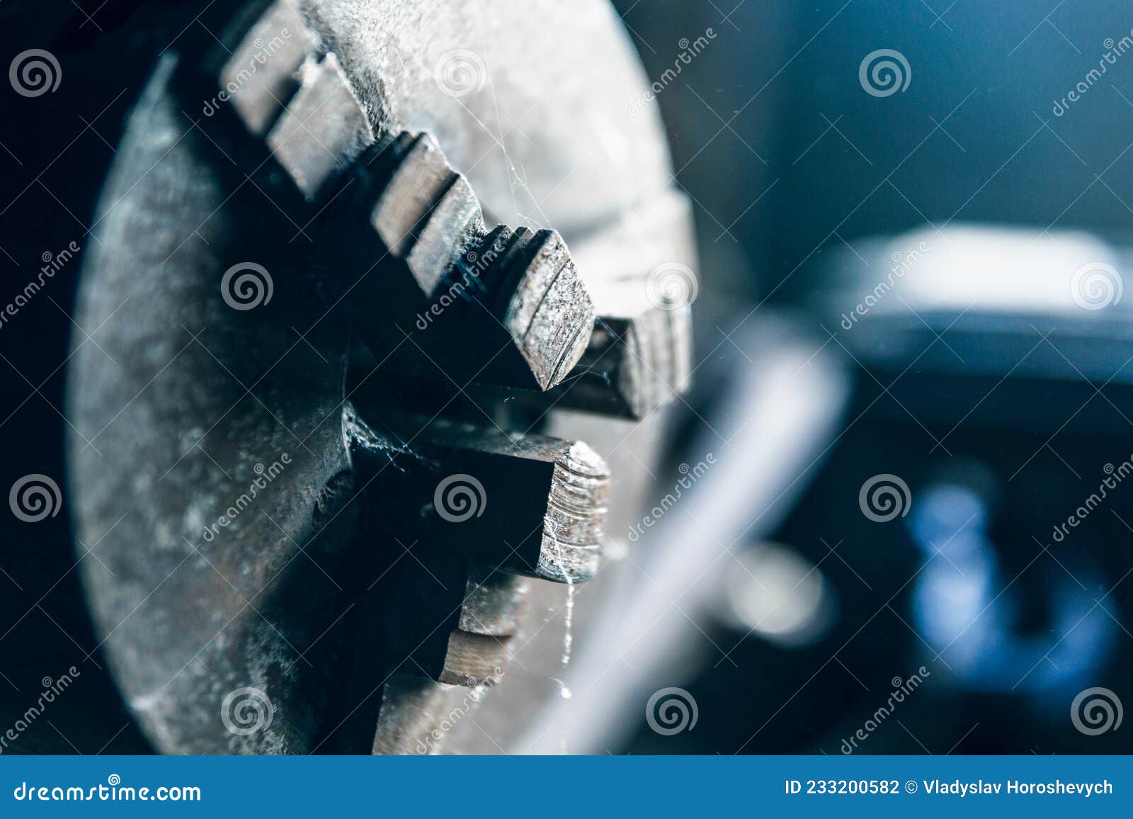 Lathe Chuck in the Machine. Metalworking in Production Stock Photo ...