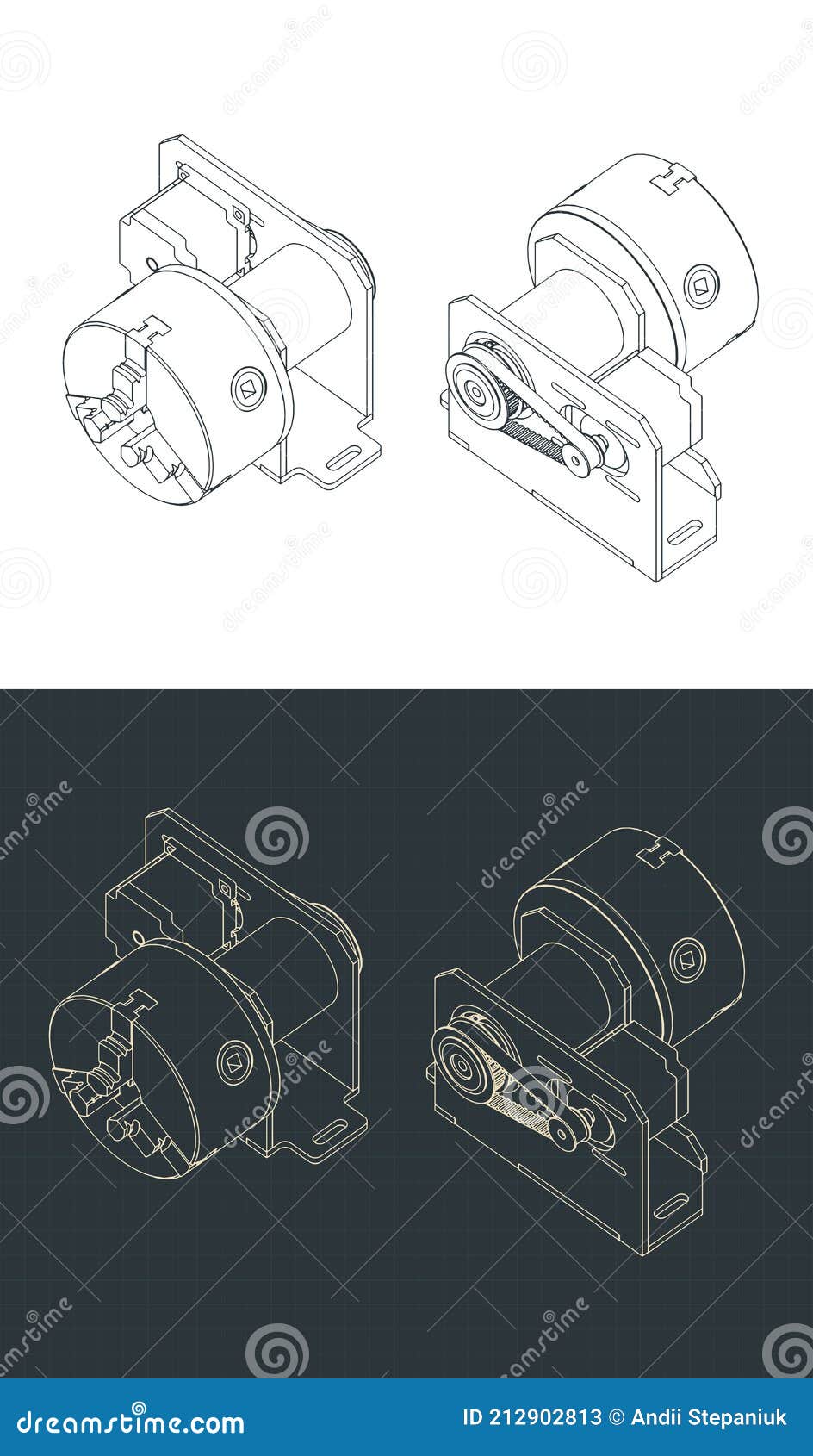 Lathe Chuck Drawings Vector Illustration | CartoonDealer.com #194291410