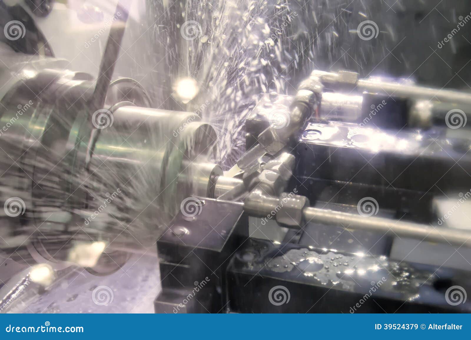 Lathe, CNC milling stock image. Image of industry, grip - 39524379