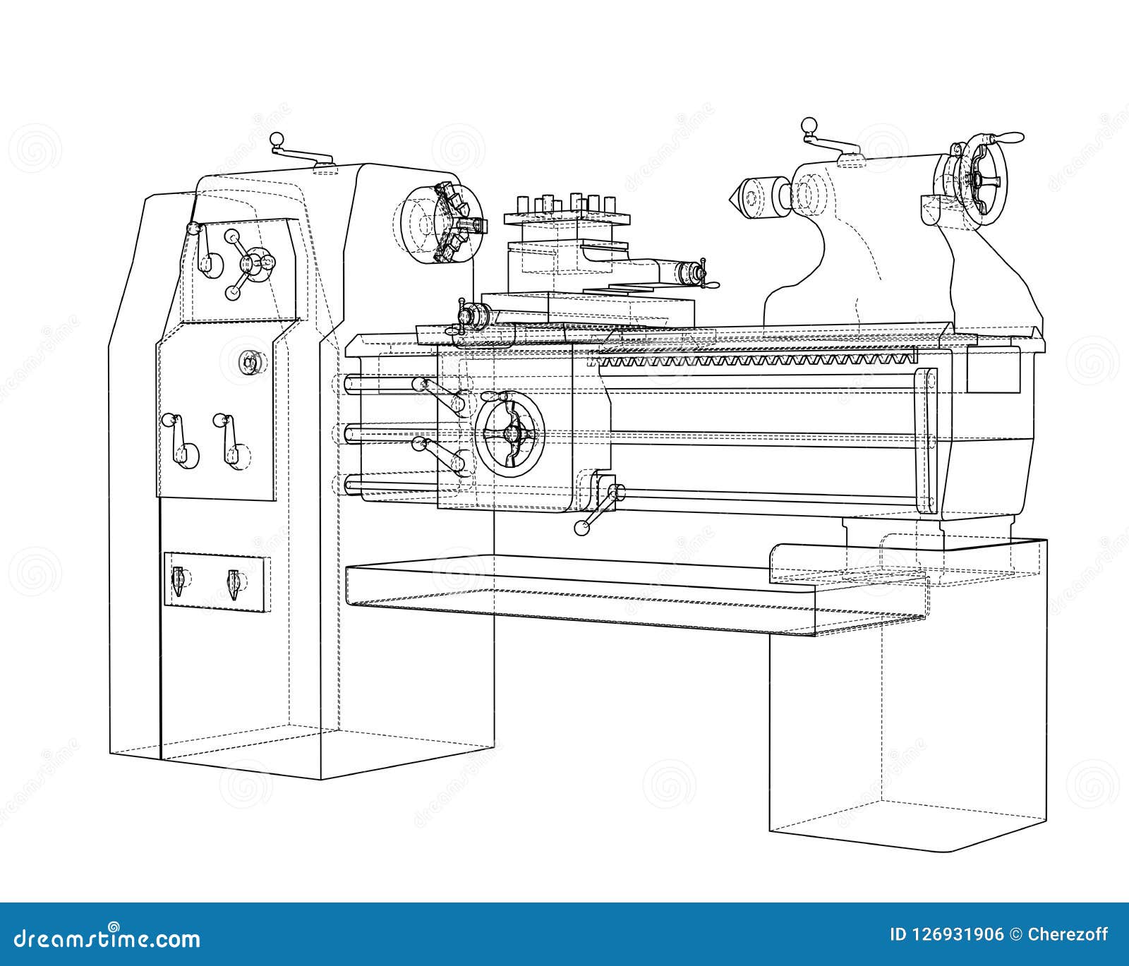 Lathe Concept. Vector Rendering of 3d Stock Vector - Illustration of ...