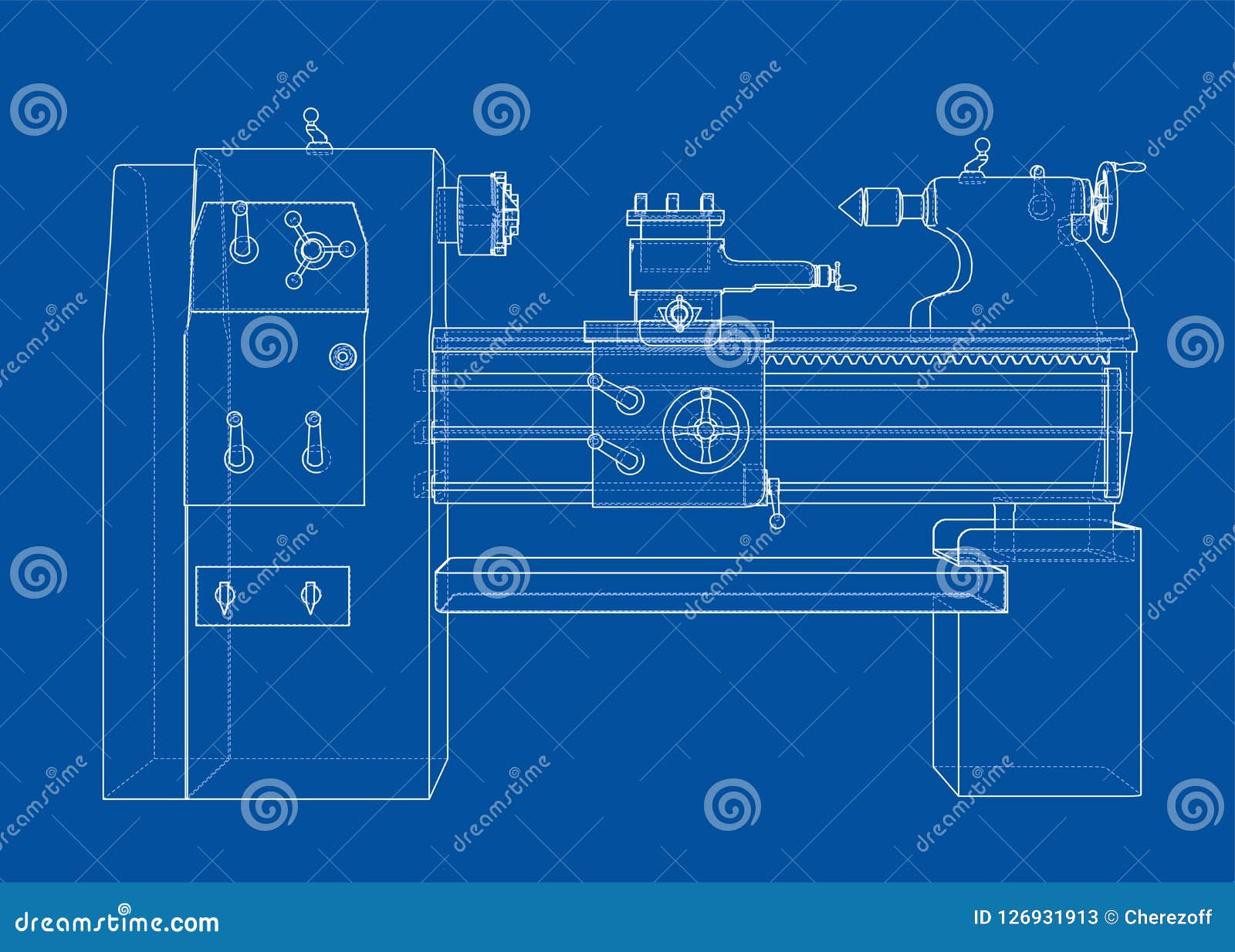 Lathe Concept. Vector Rendering of 3d Stock Vector - Illustration of ...