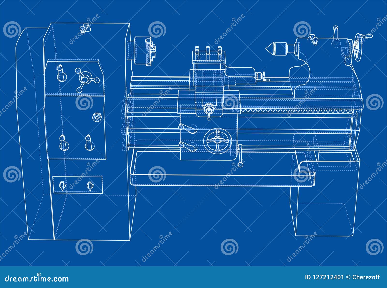 Lathe Concept. Vector Rendering of 3d Stock Vector - Illustration of ...