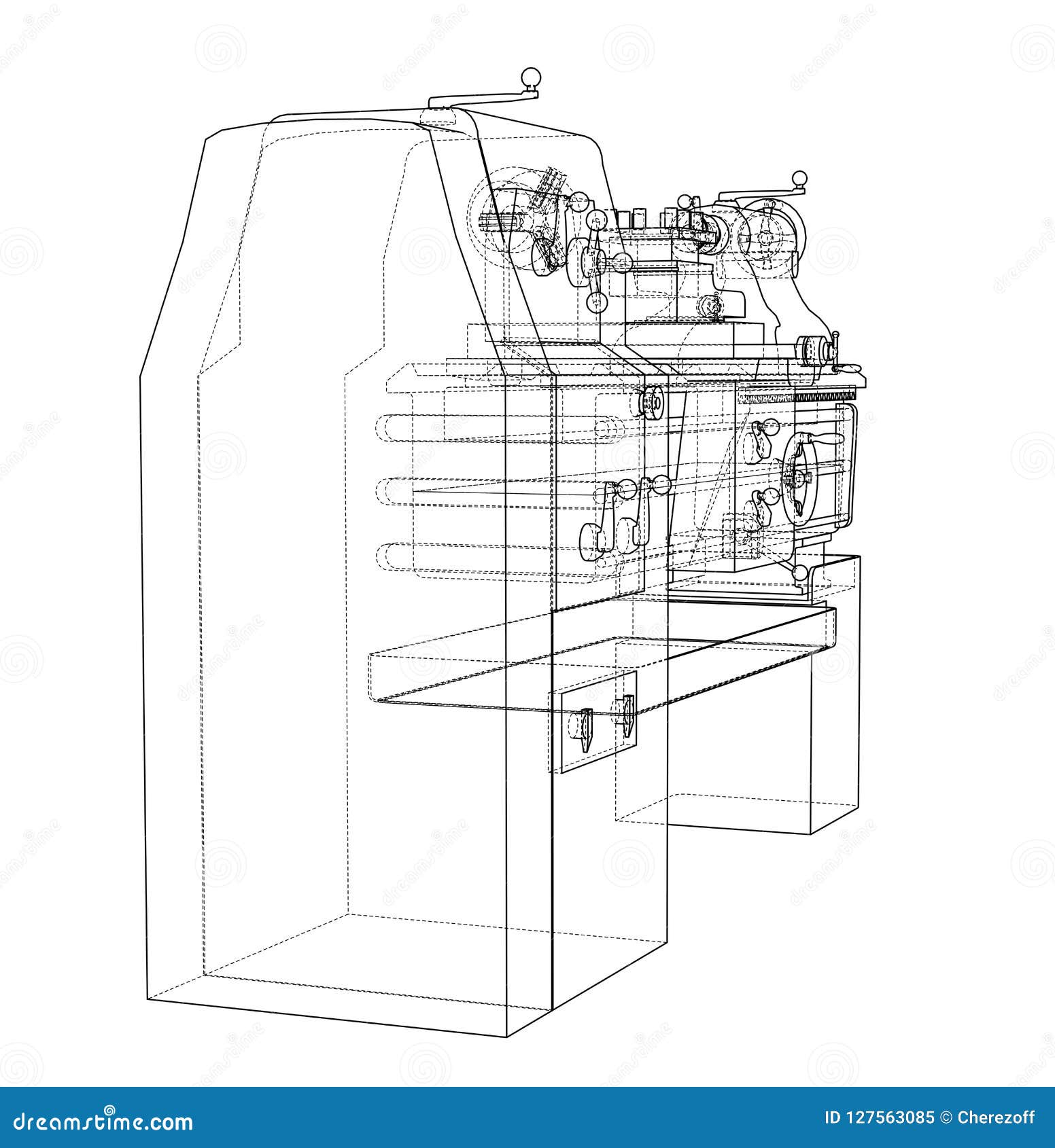 Lathe Concept. Vector Rendering of 3d Stock Vector - Illustration of ...