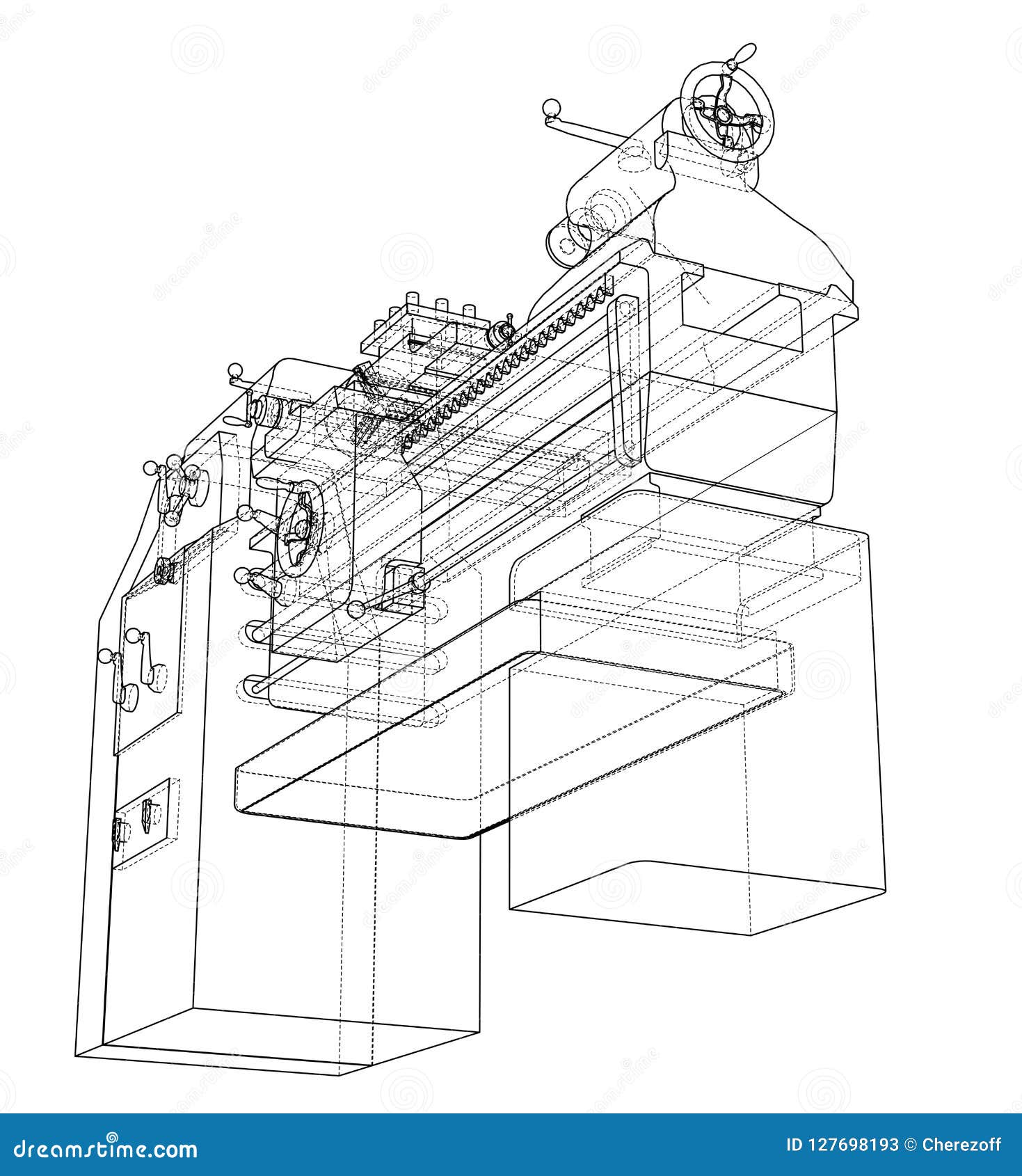 Lathe Concept. Vector Rendering of 3d Stock Vector - Illustration of ...