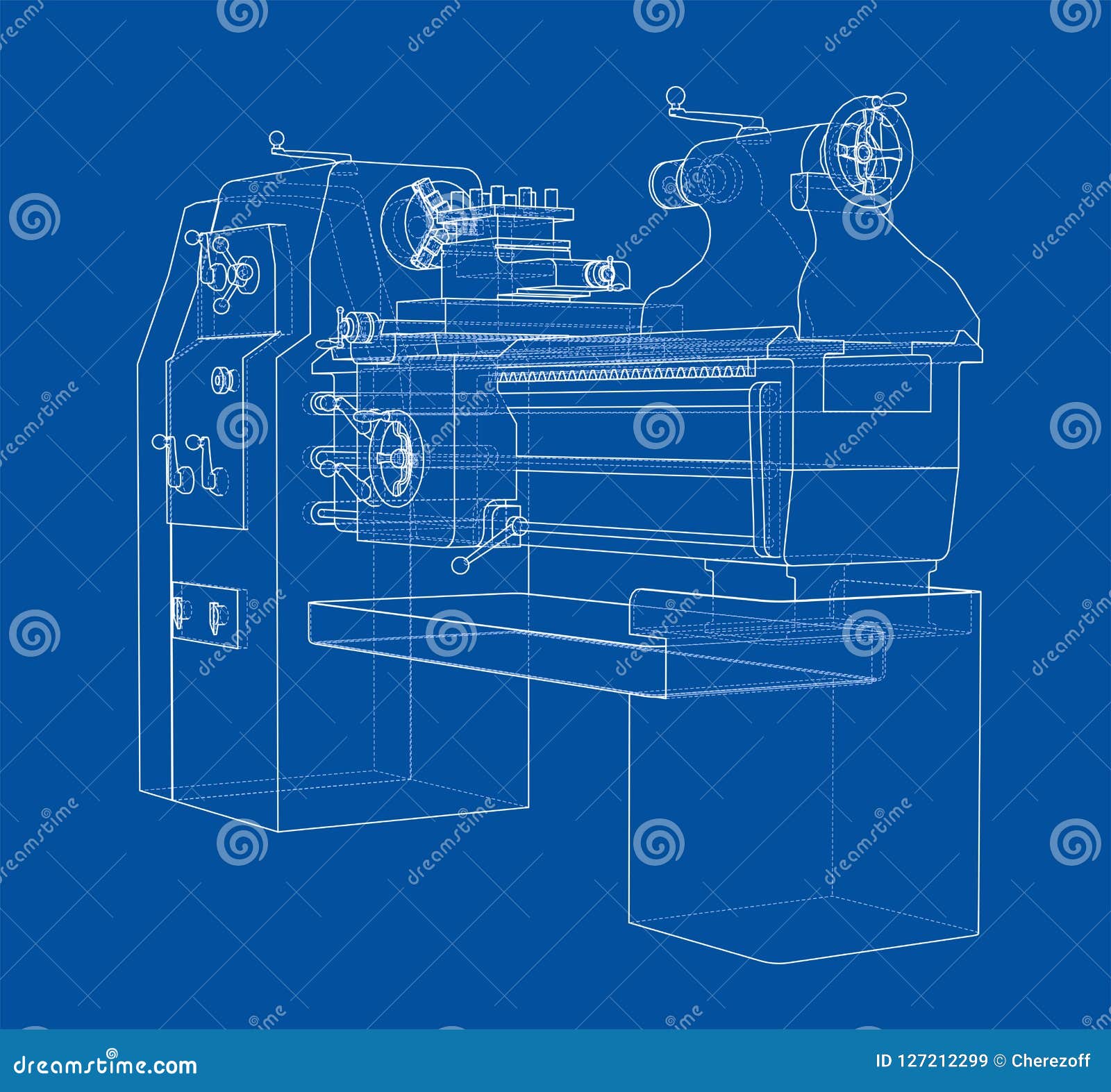 Lathe Concept. Vector Rendering of 3d Stock Vector - Illustration of ...