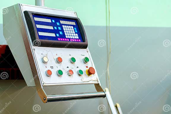 Lathe control panel stock photo. Image of operator, manual - 215823730
