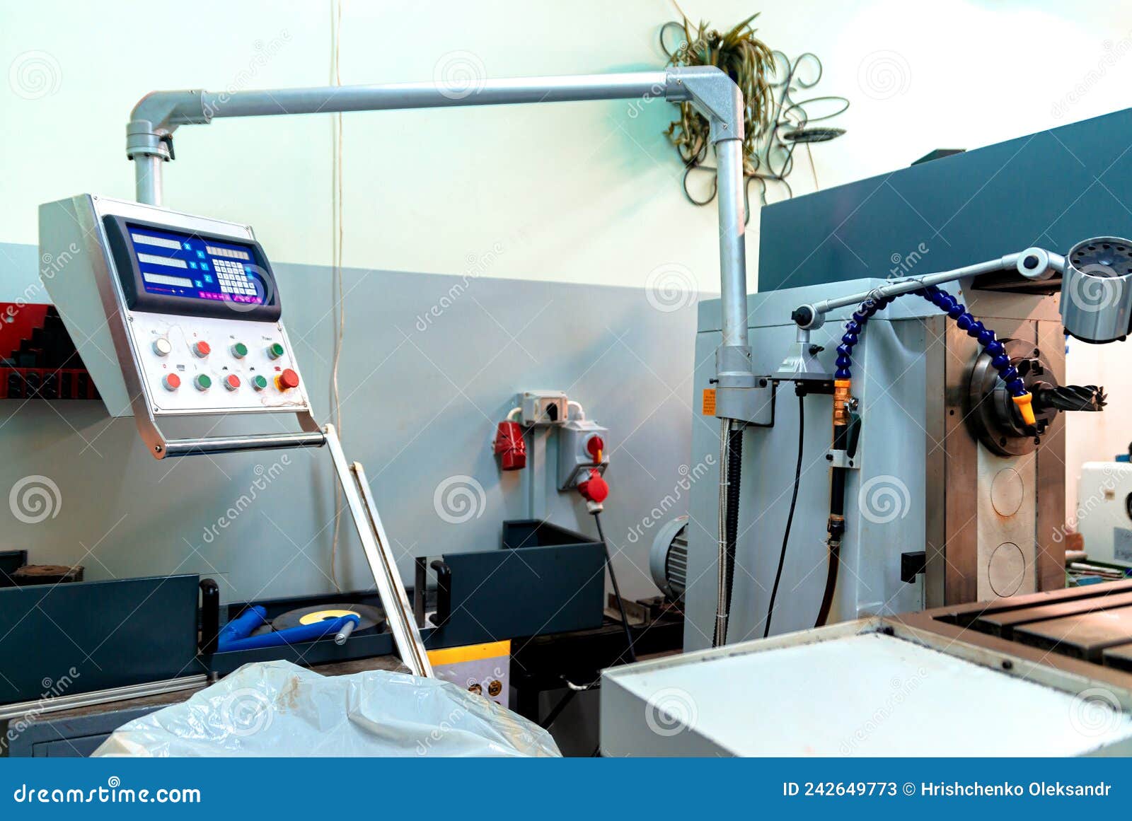 Lathe Control Panel. Industrial Machine Control Panel Stock Image ...