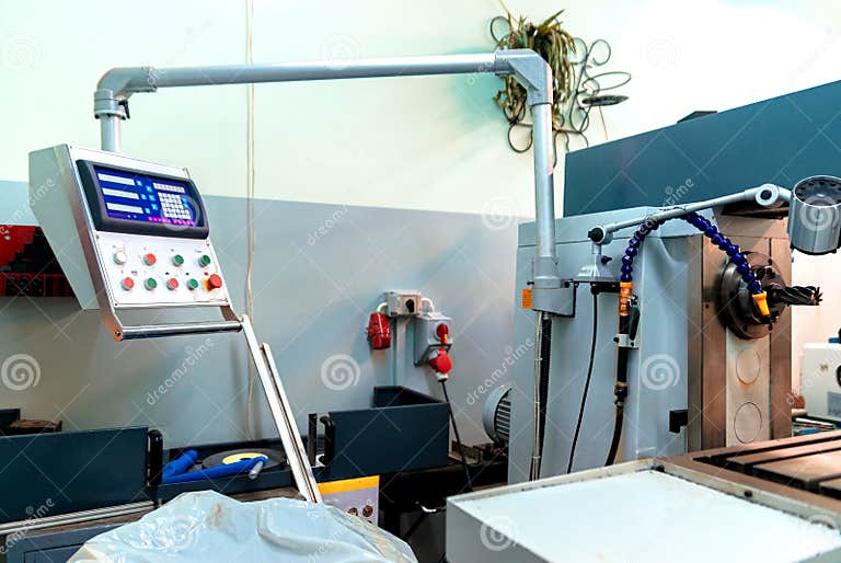 Lathe Control Panel. Industrial Machine Control Panel Stock Image ...