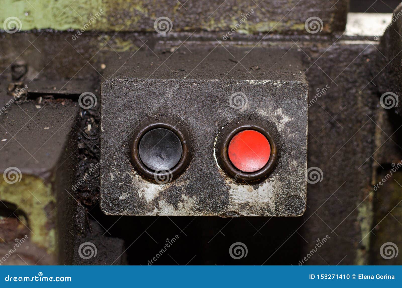 Lathe Control Panel with Main Motor on and Off Button Stock Photo ...