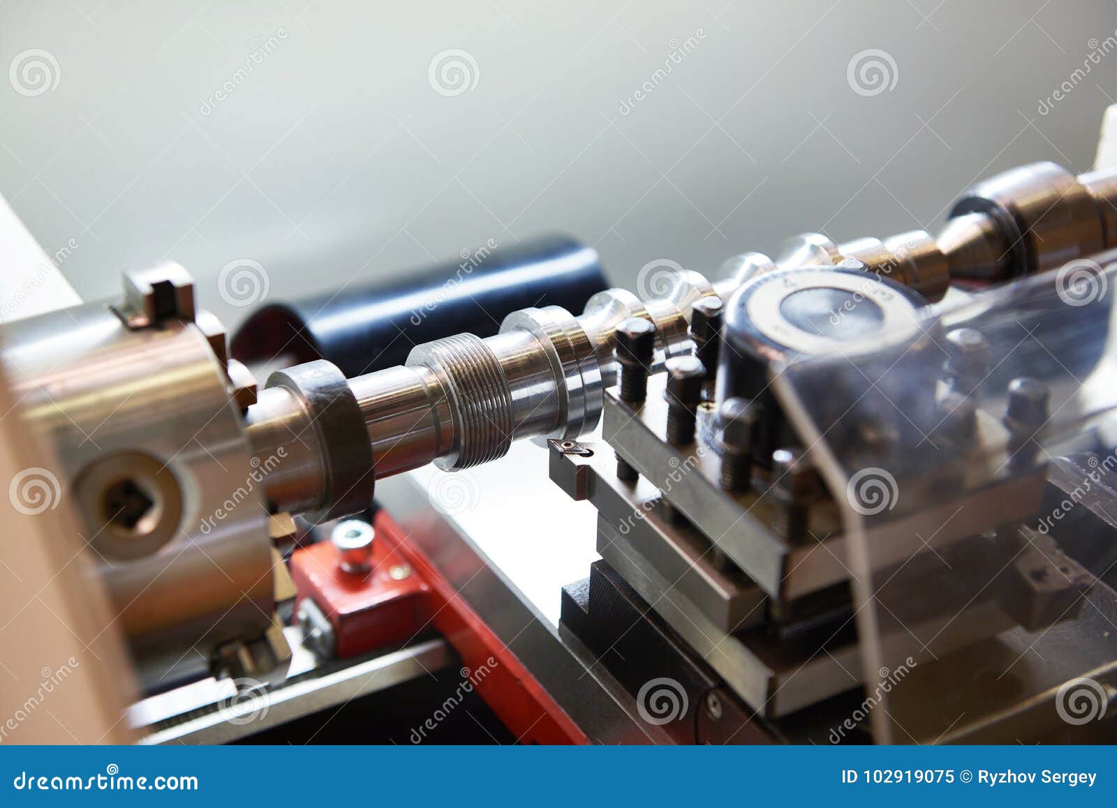 Lathe with Cutters and Workpiece Stock Image - Image of machining ...