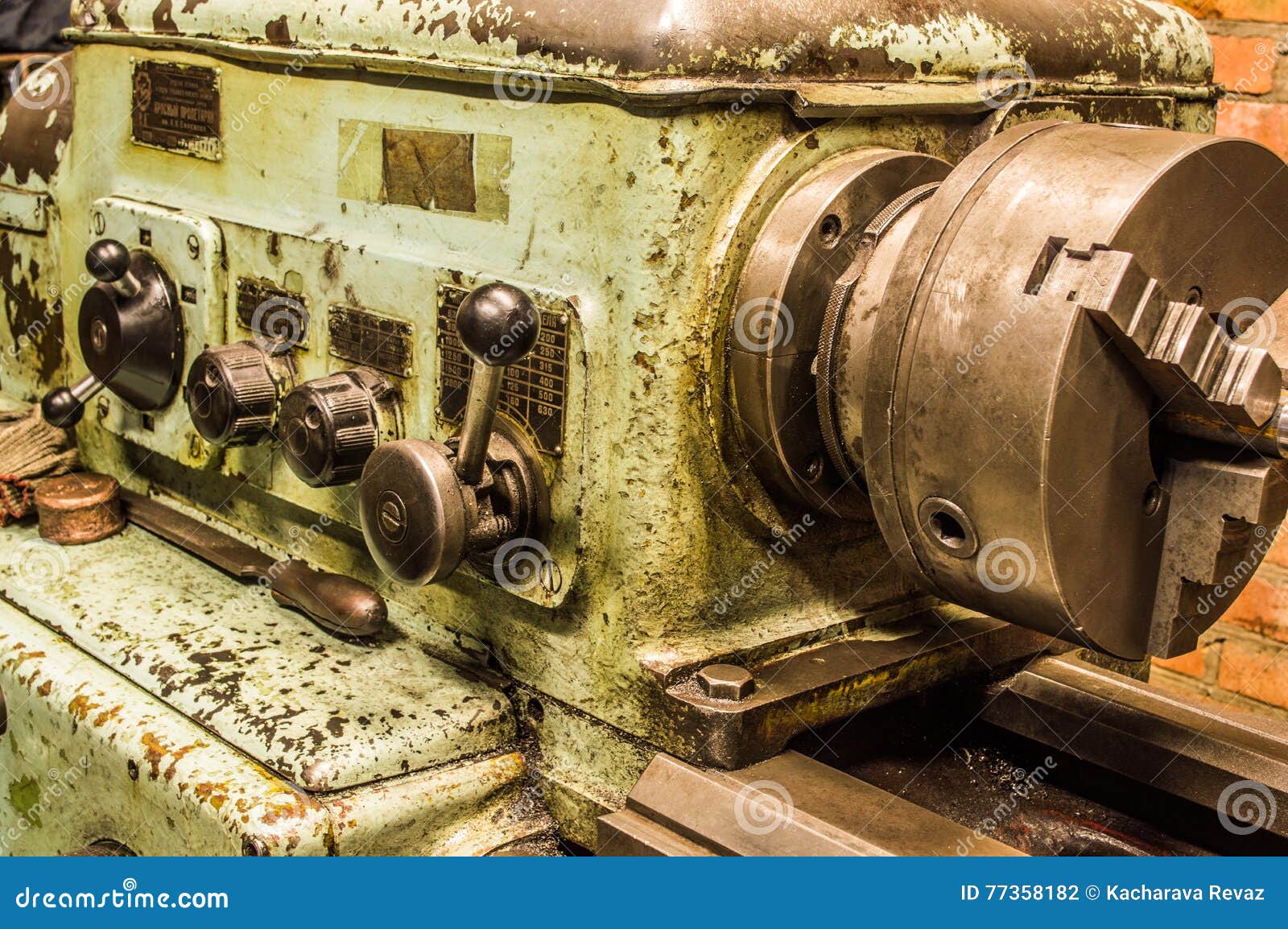 Lathe in factory stock photo. Image of toling, manufacturing - 77358182