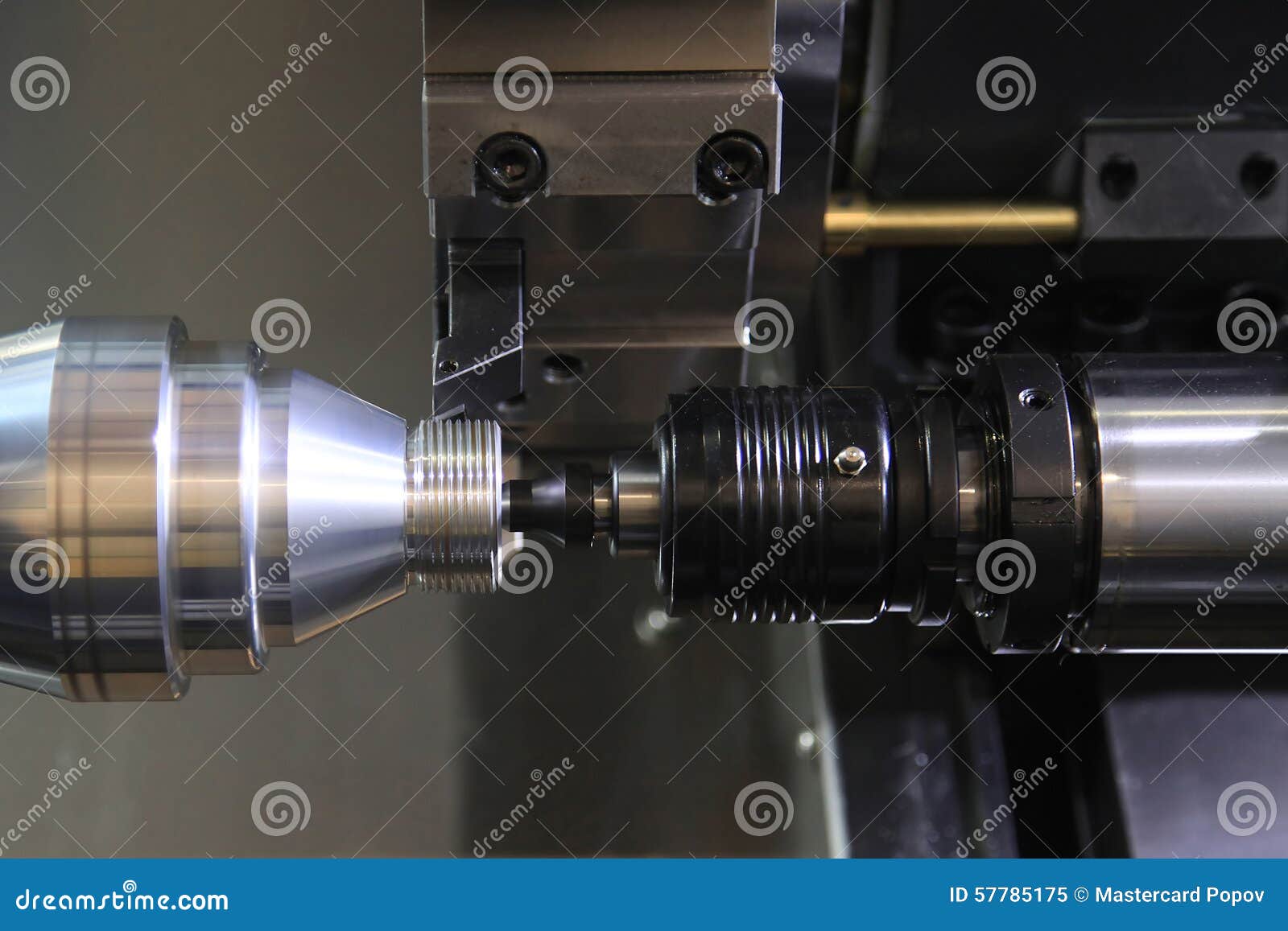 Lathe stock image. Image of detail, automatized, manufacturing - 57785175