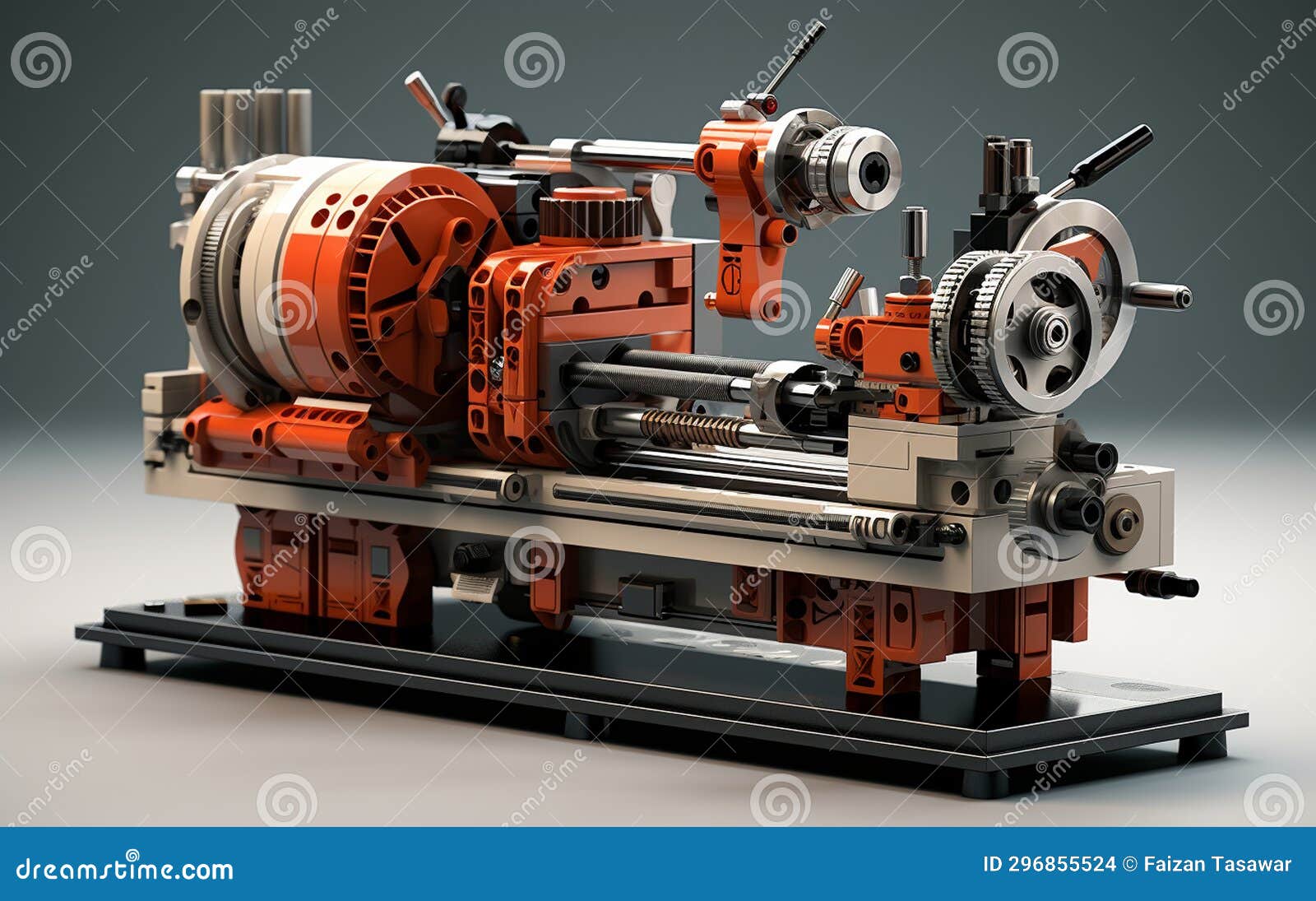 A Lathe Machine Against a White Backdrop -Generative Ai Stock Photo ...
