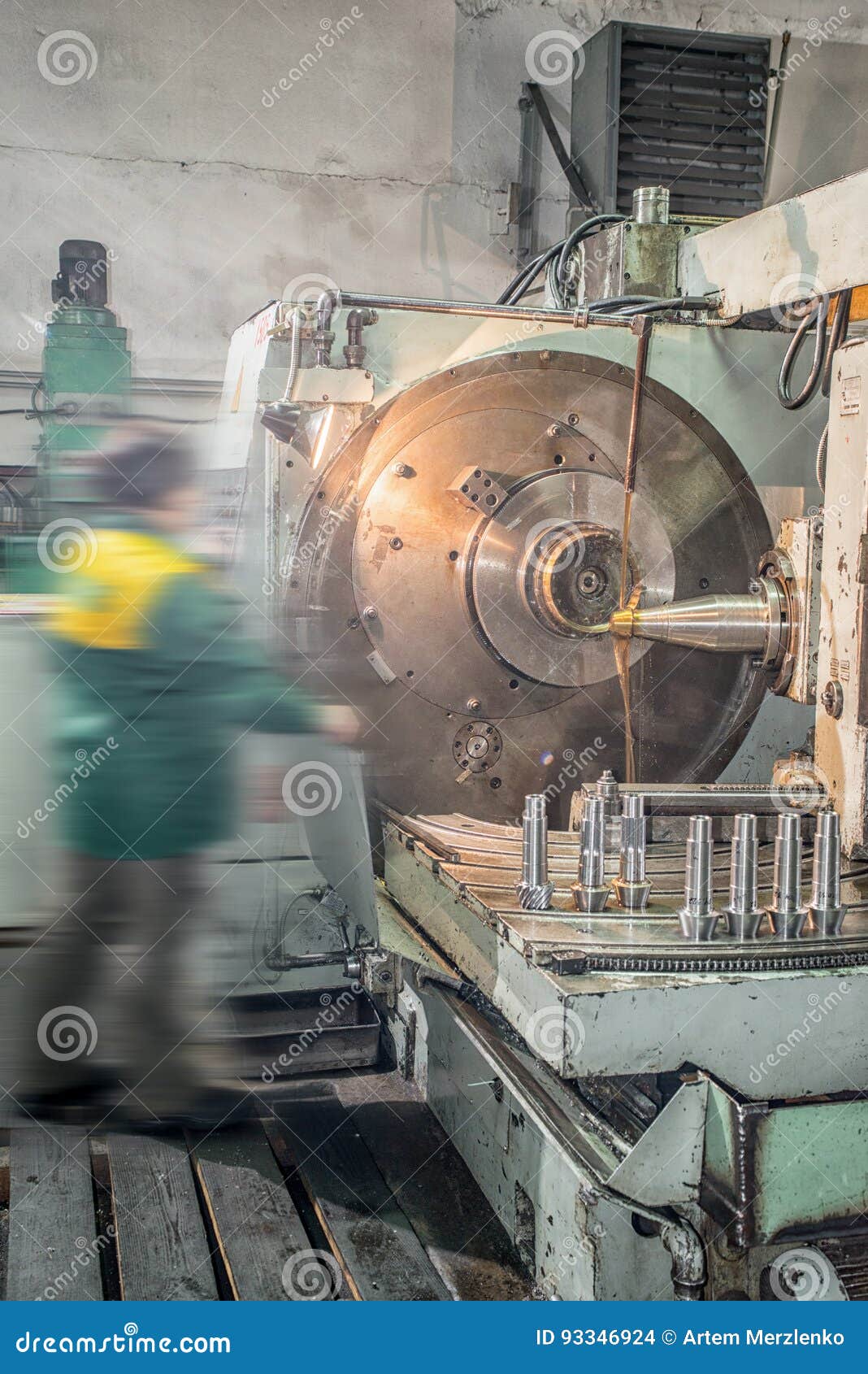 Lathe machine stock photo. Image of precision, factory - 93346924