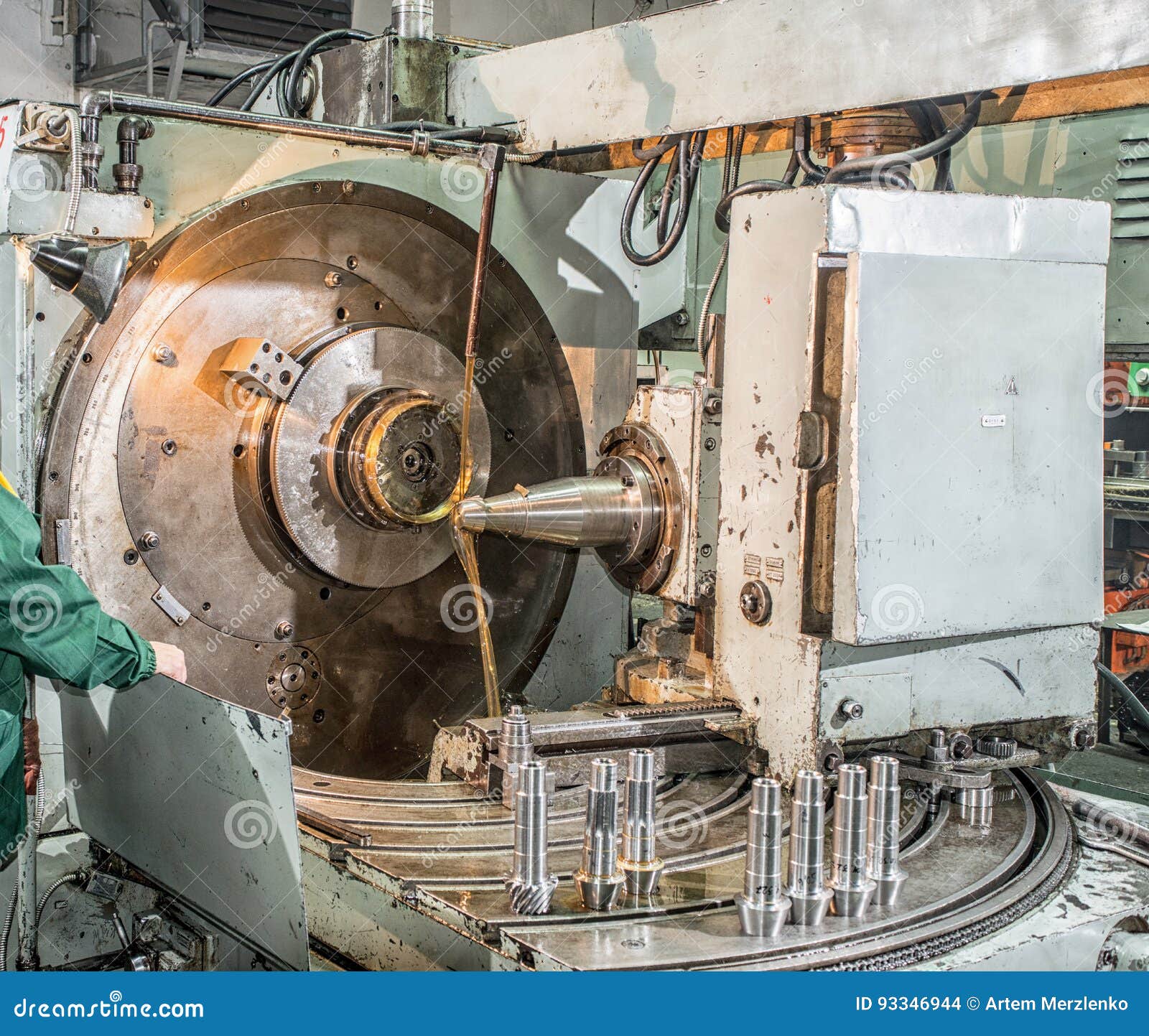Lathe machine stock photo. Image of mechanic, equipment - 93346944