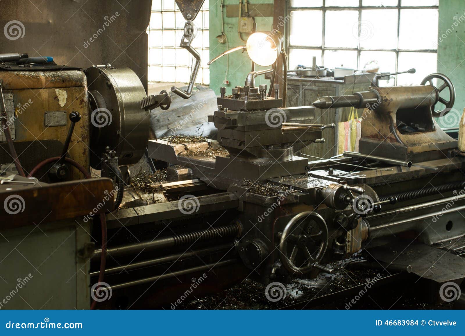 Lathe machine stock photo. Image of mechanic, blade, metal - 46683984