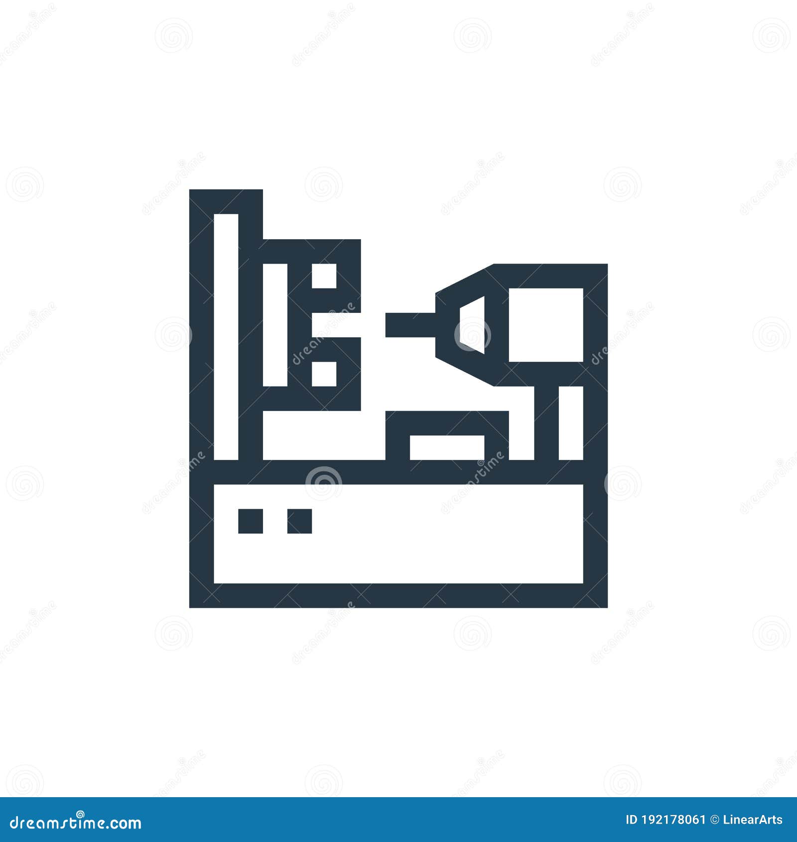 Lathe Machine Icon Vector from Machinery Concept. Thin Line ...