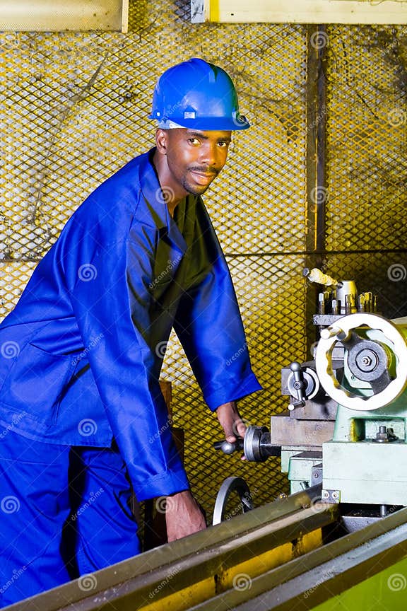 Lathe machine operator stock image. Image of manual, male - 7671271