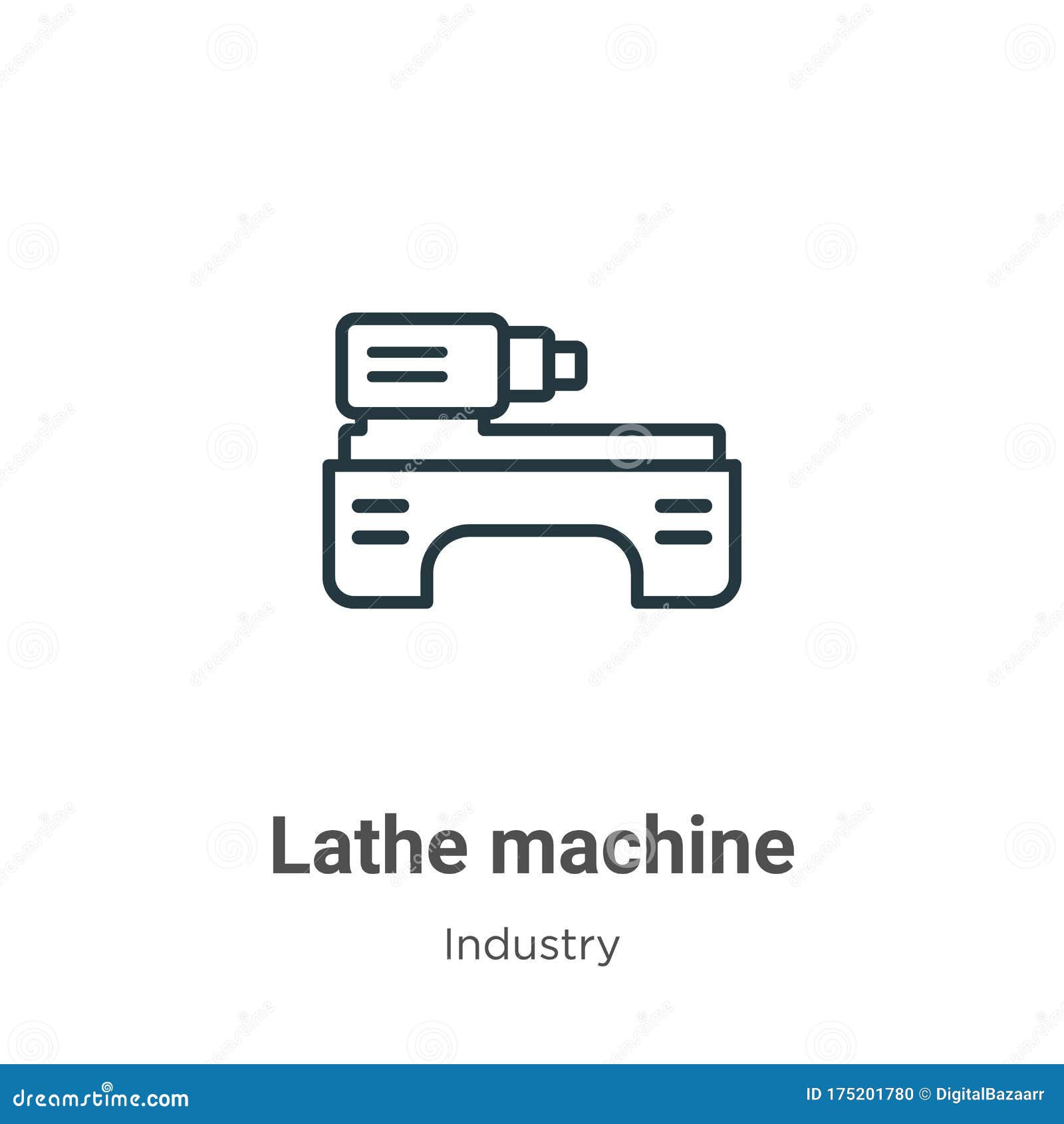 Lathe Machine Outline Vector Icon. Thin Line Black Lathe Machine Icon ...
