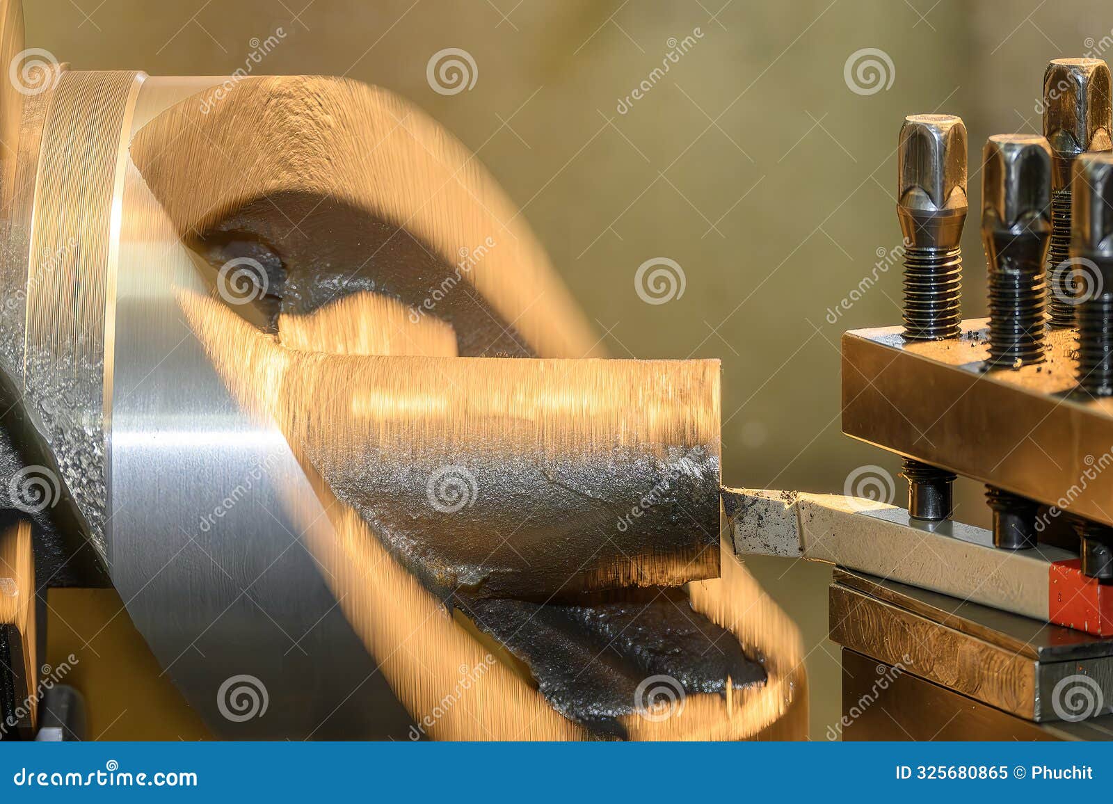 The Lathe Machine Rough Cutting the Cast Iron Parts Stock Image - Image ...