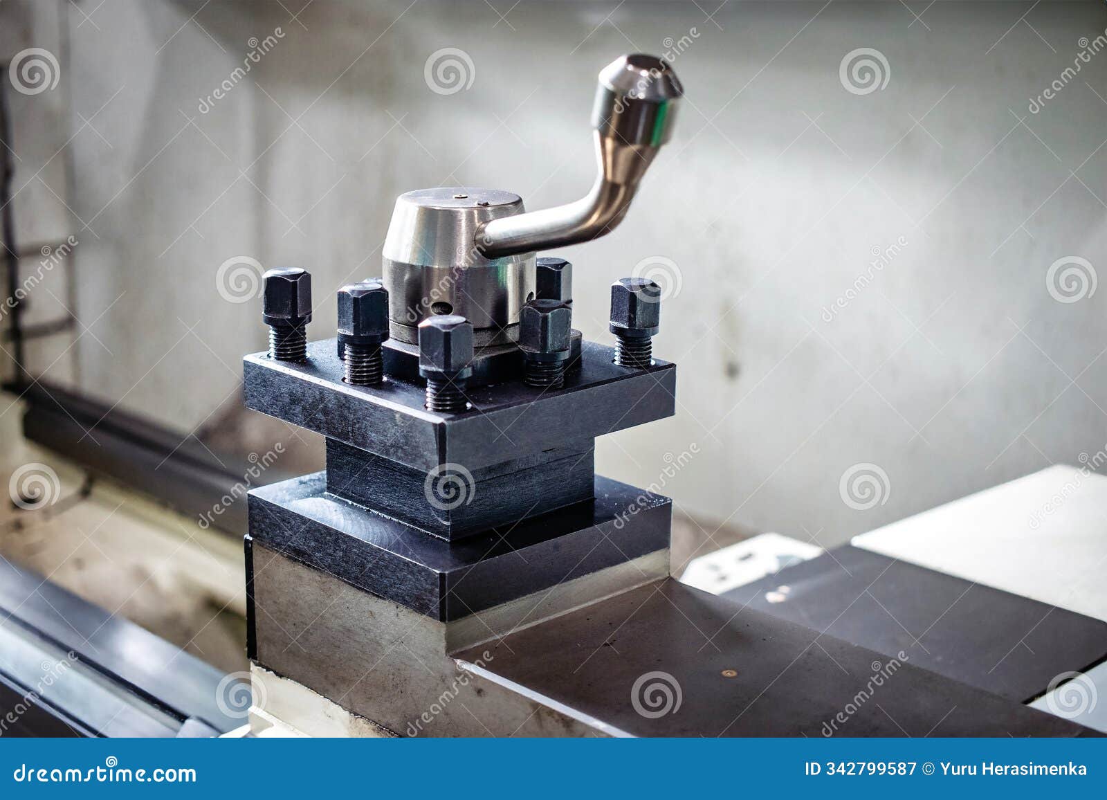 Lathe Machine Setup in a Manufacturing Facility Showcasing Precision ...