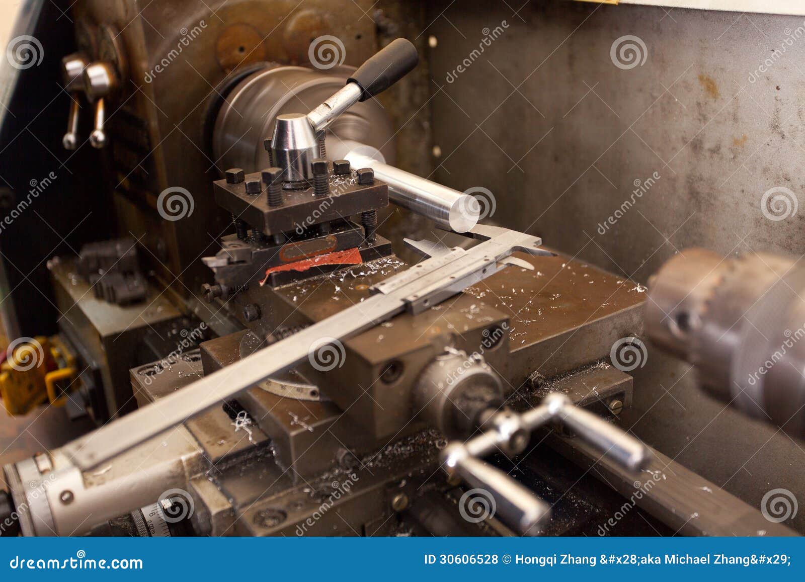 Lathe machine vernier stock photo. Image of skilled, work - 30606528