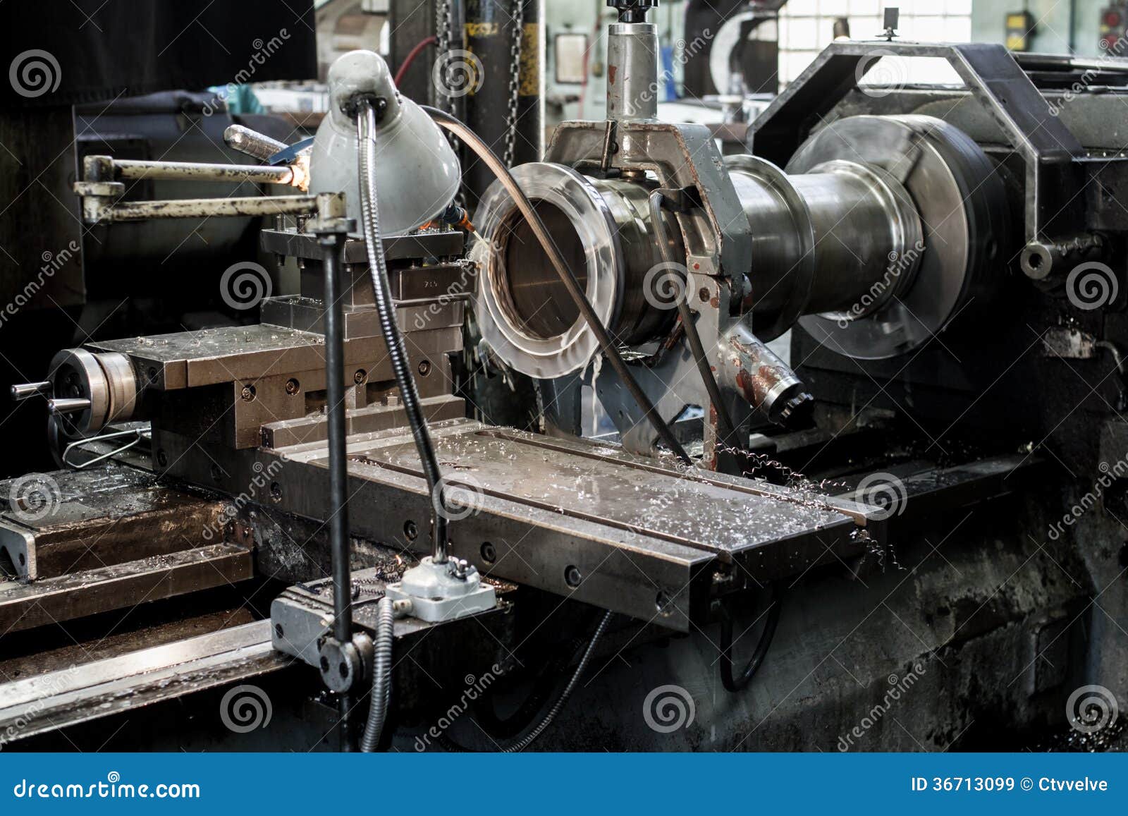 Lathe machine stock image. Image of fabrication, brittle - 36713099