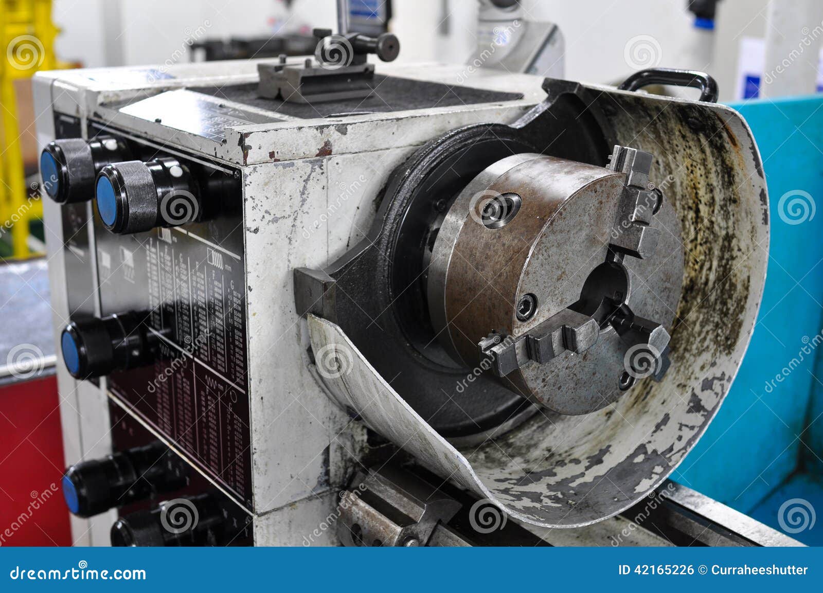 Lathe Machine in a Workshop, Part of the Lathe. Stock Photo - Image of ...