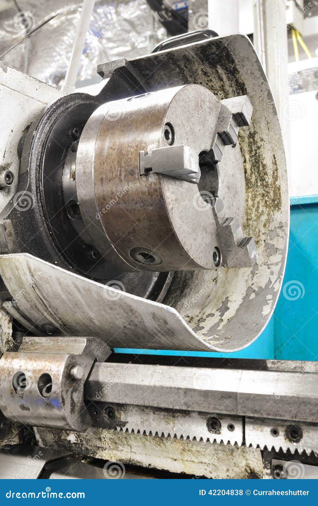 Lathe Machine in a Workshop, Part of the Lathe. Stock Photo - Image of ...