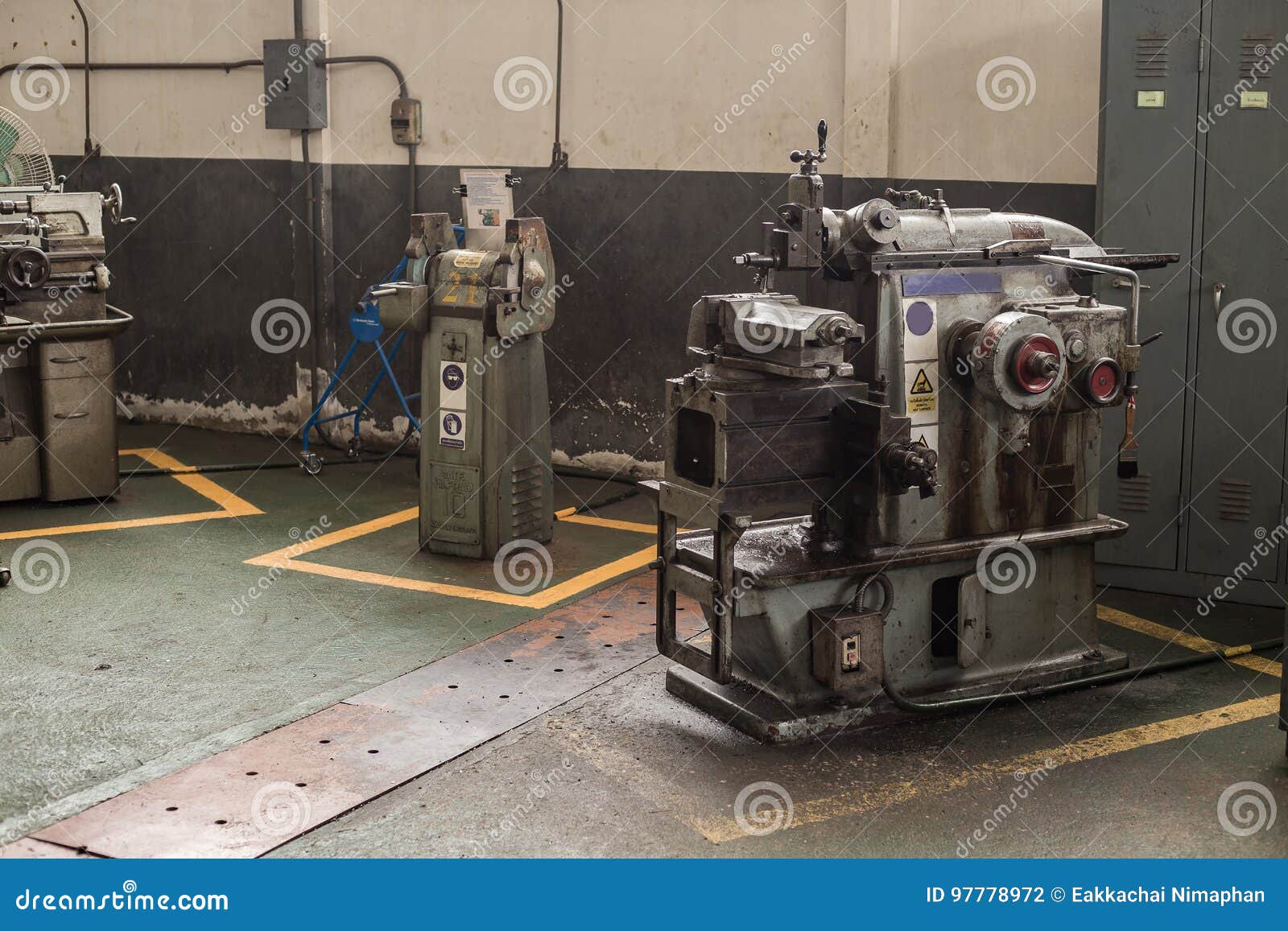 Lathe Machine in a Workshop, Part of the Lathe. Editorial Photography ...