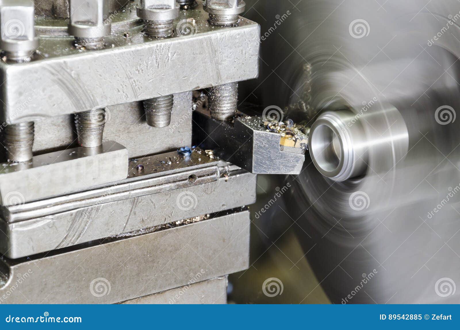 Lathe Machine in a Workshop Stock Image - Image of metalwork, milling ...