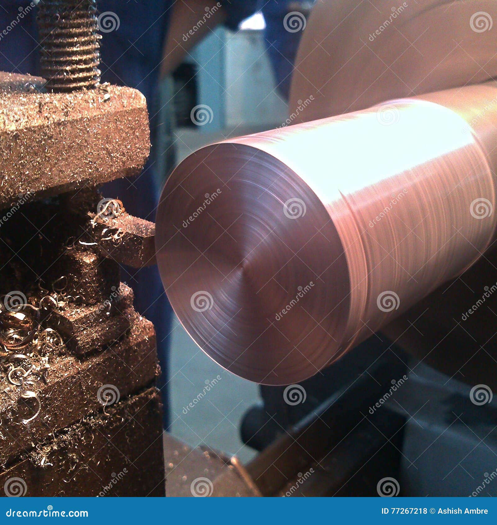 Lathe Operation, Machining of Shaft Stock Photo - Image of metal ...