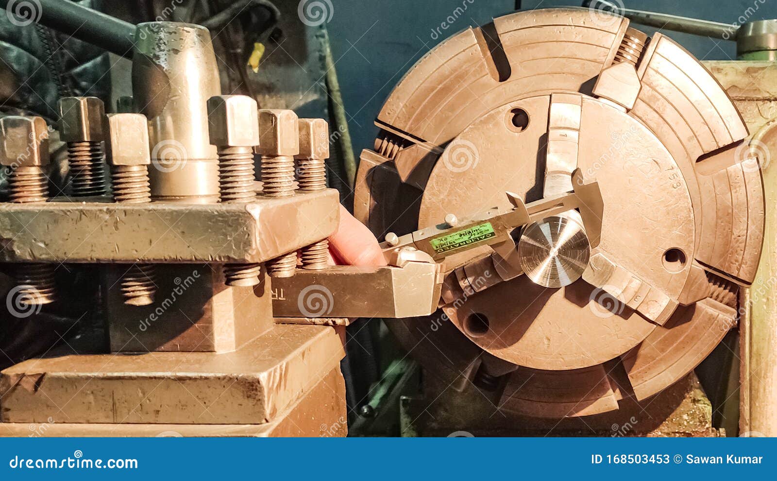 Lathe Picture,dimensions Checking on Conventional Lathe Machine Stock ...