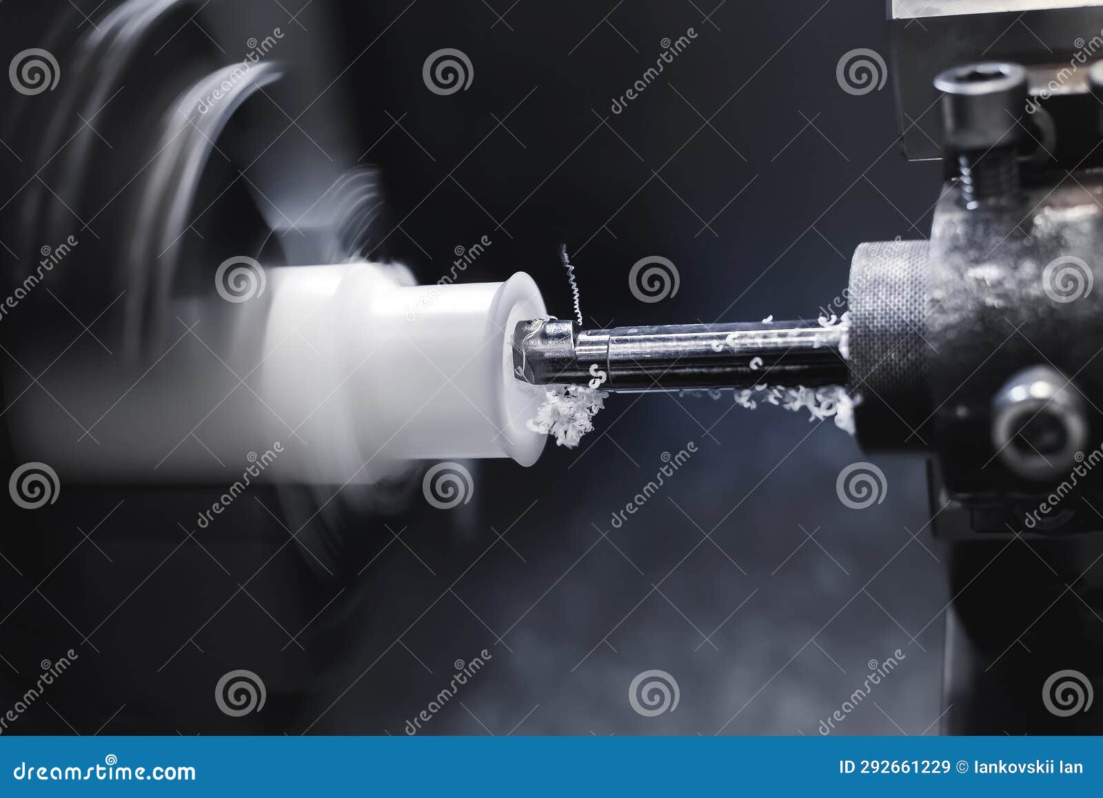 Lathe in the Process of Processing Different Materials Stock Image ...