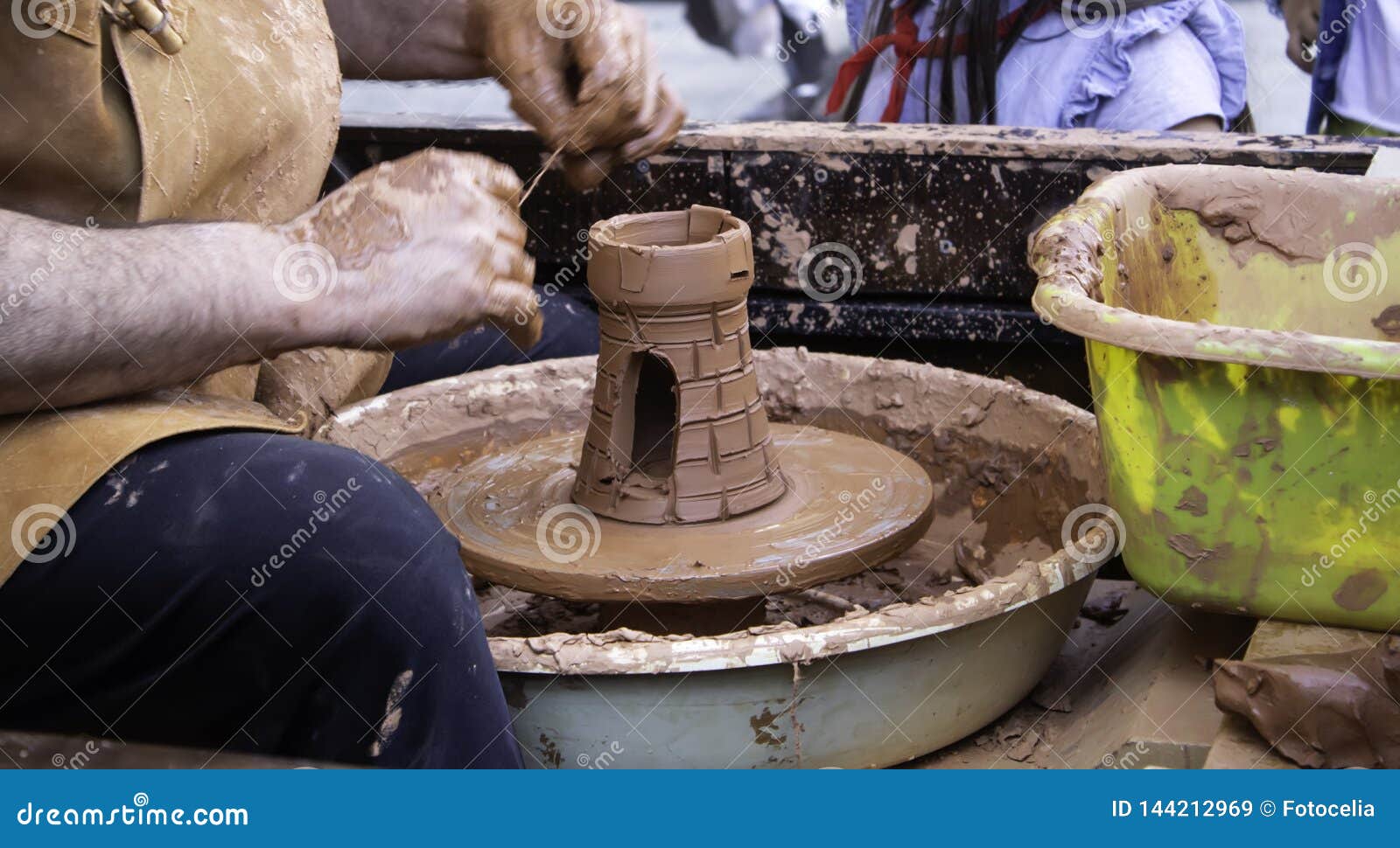 Lathe for sculpting mud stock image. Image of creativity - 144212969